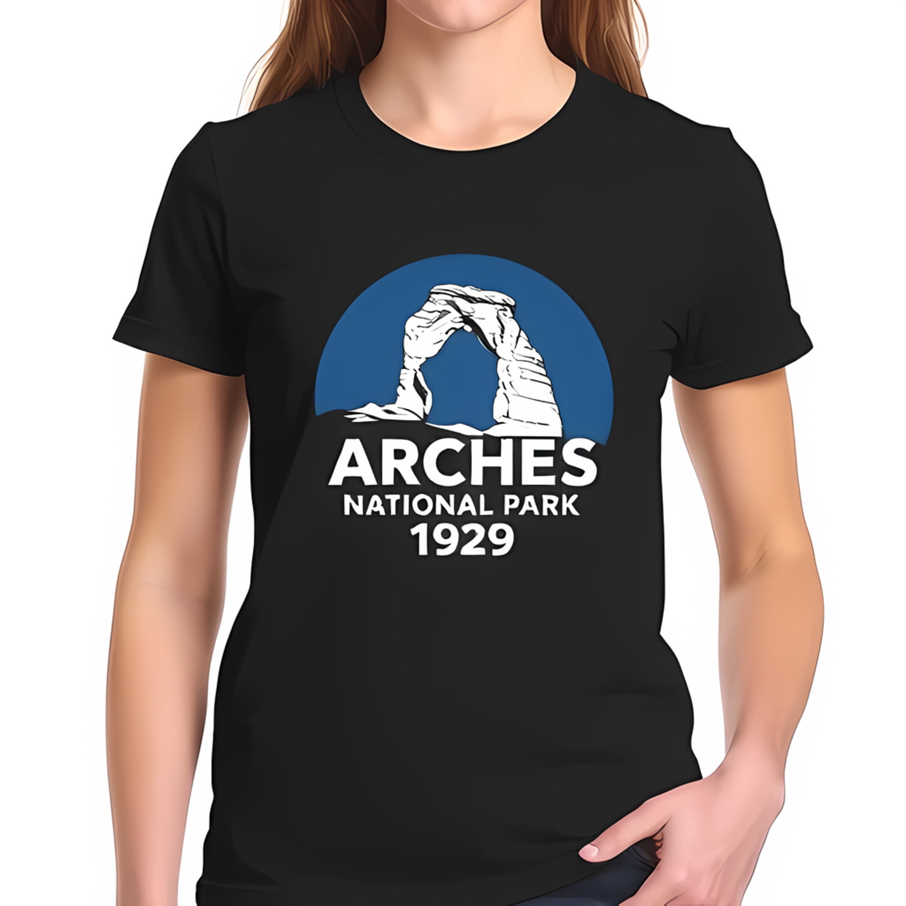 Vintage Arches National Park Cotton Short Sleeve T-Shirt - Iconic Rock ...