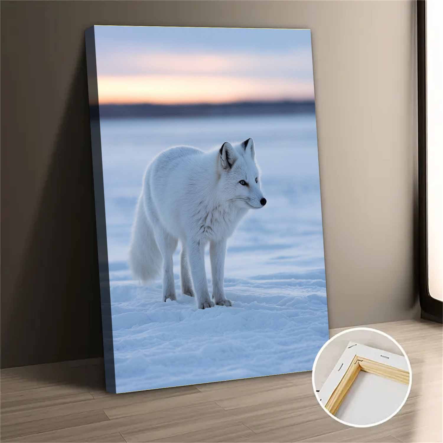 Vintage Arctic Fox Canvas Wall Art Print for Bedroom Living Room Home ...
