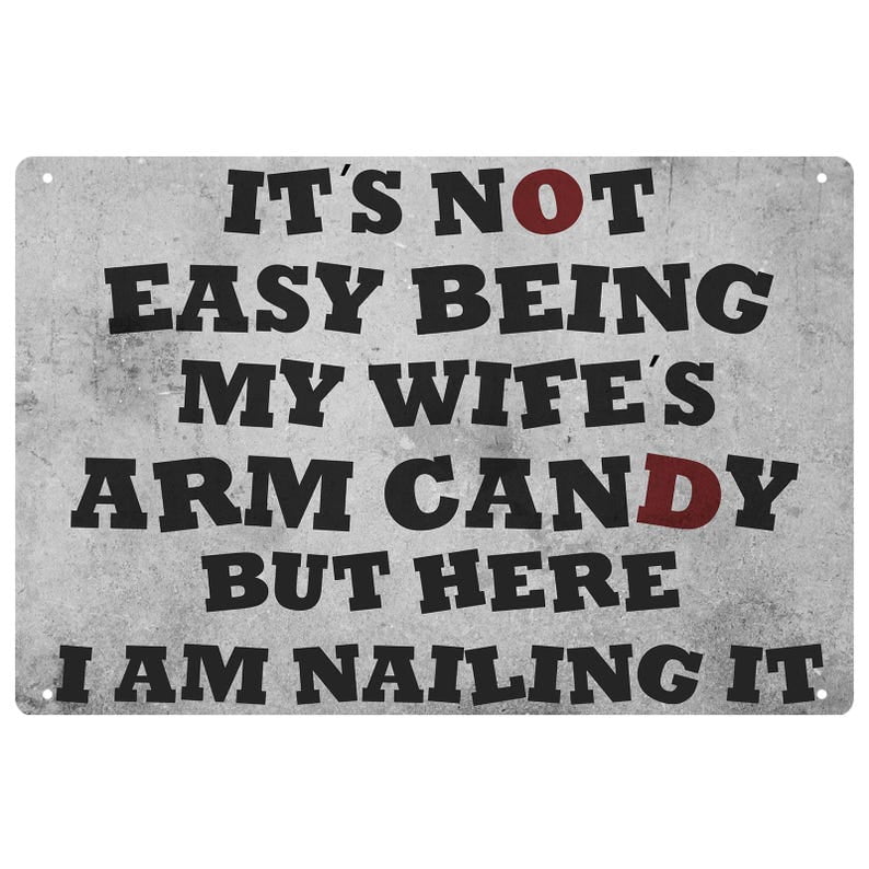 Vintage "Arm Candy" Metal Sign: Funny Man Cave Garage Decor Metal Wall ...