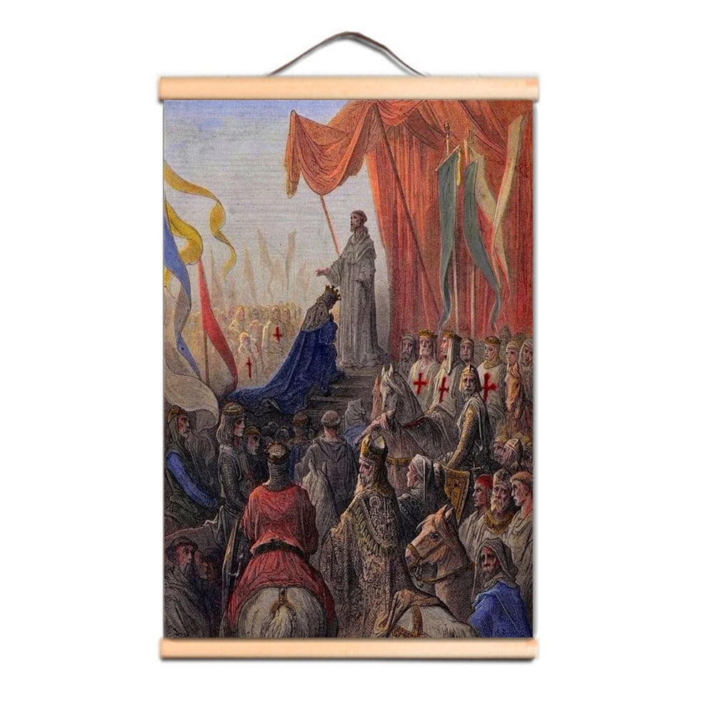 Vintage Armor Warrior Artwork Wooden Scroll Painting Wall Hanging ...