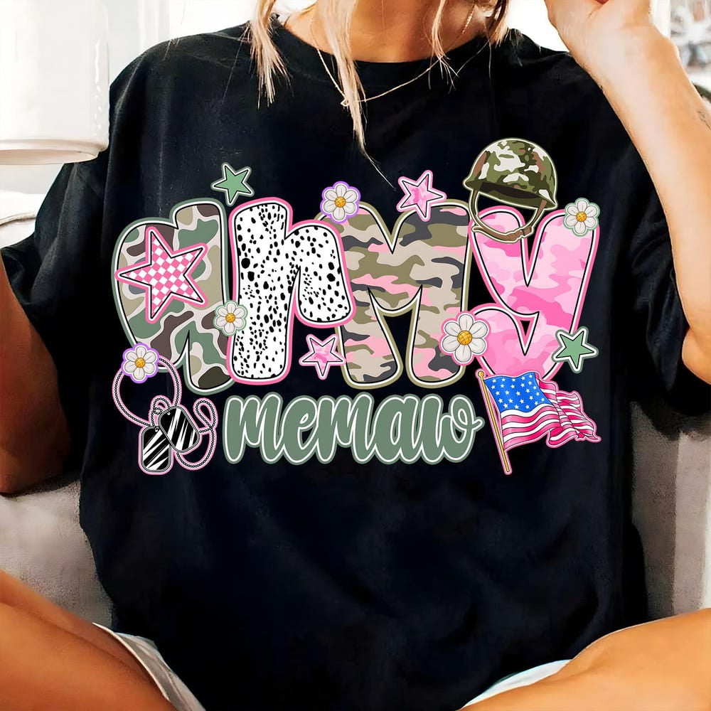 Vintage Army Memaw, Military Family, Camo Memaw, Patriotic Memaw, Army ...