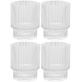 Ribbed Glassware Collection for Home Use Discover Stylish Glasses