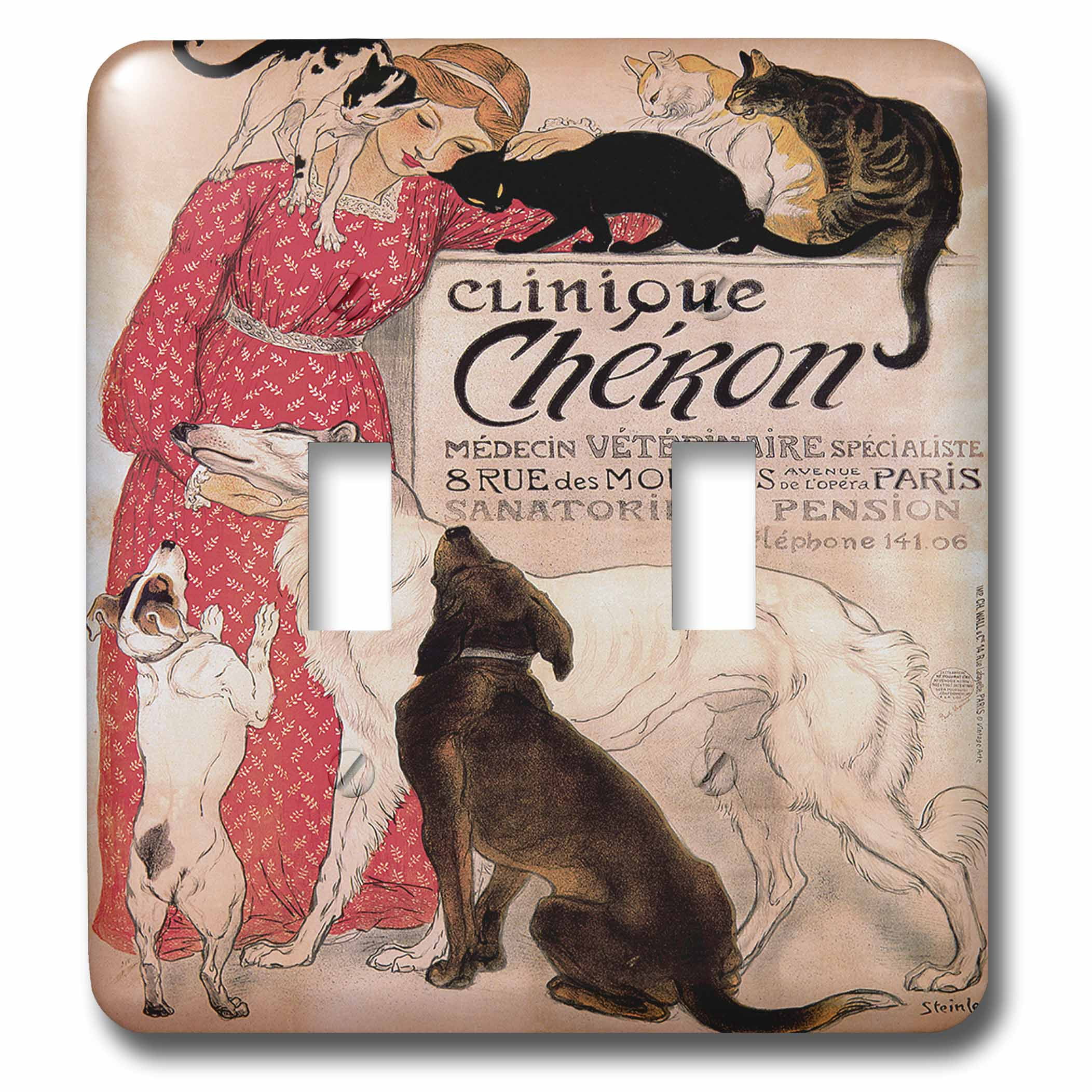 3dRose, Vintage Art Nouveau Clinique Cheron Paris France Poster, double ...