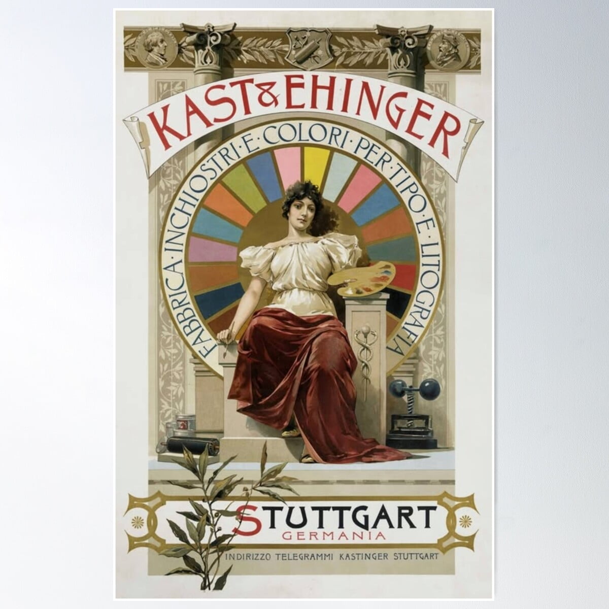 Vintage Art Nouveau - Kast & Ehinger (1890) Poster Wall Art, Modern ...