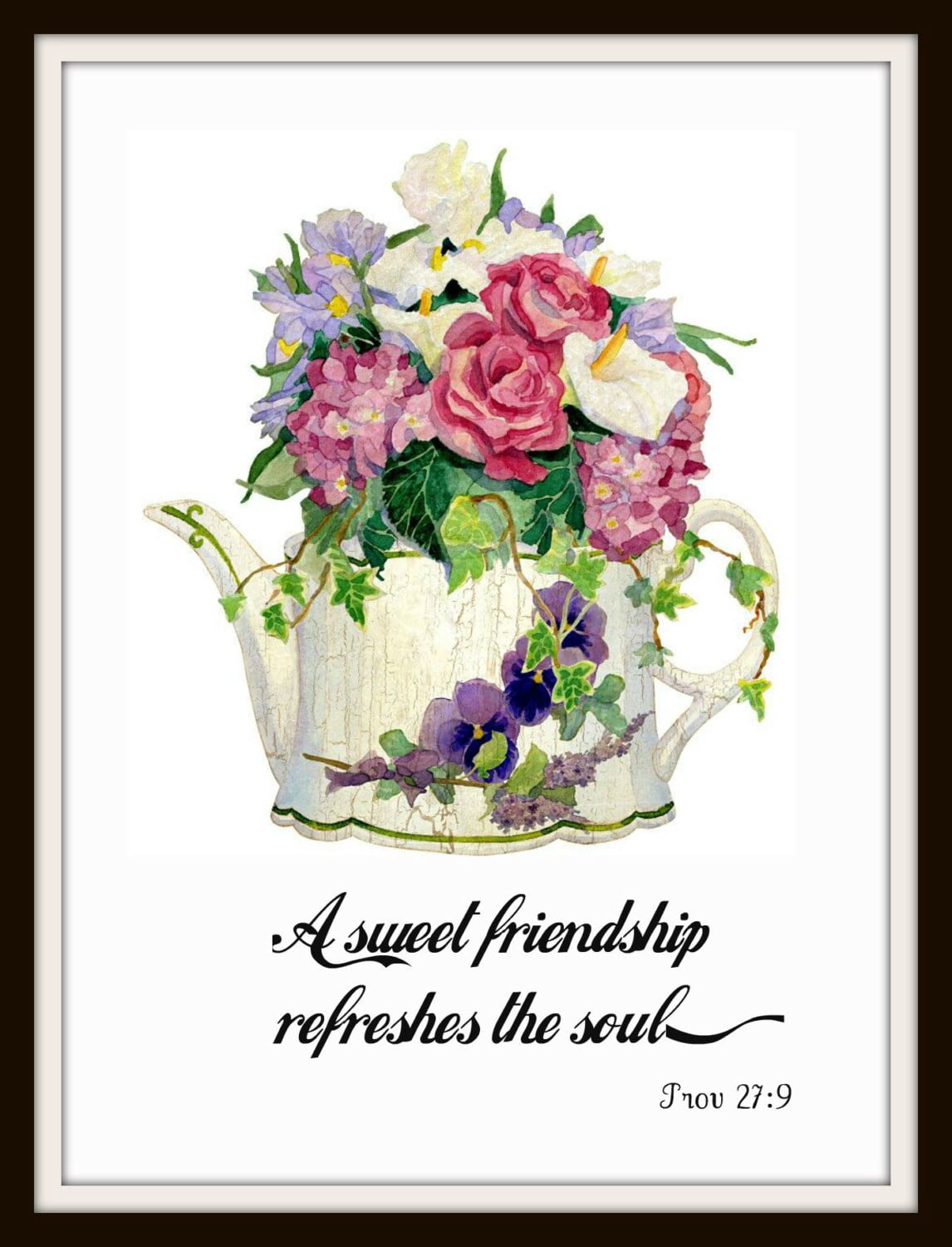 Vintage Art Print "A Sweet Friendship", Wall Decor, Printed Art Image ...