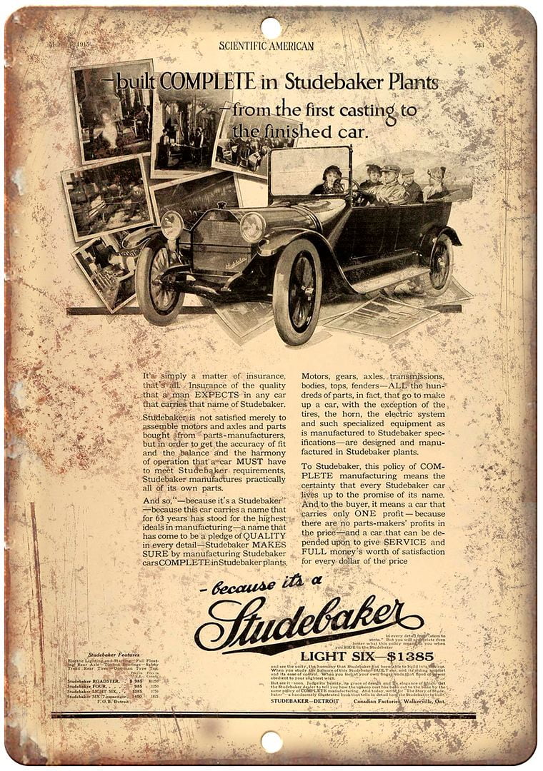 Vintage Automoble Advertisement - Retro Look Metal Sign - Jumbo 10" x ...