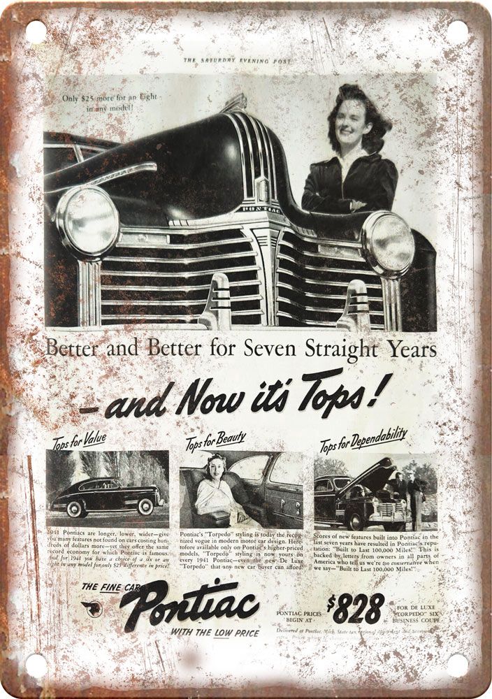 Vintage Automoble Advertisement - Retro Look Metal Sign - Jumbo 10" x ...