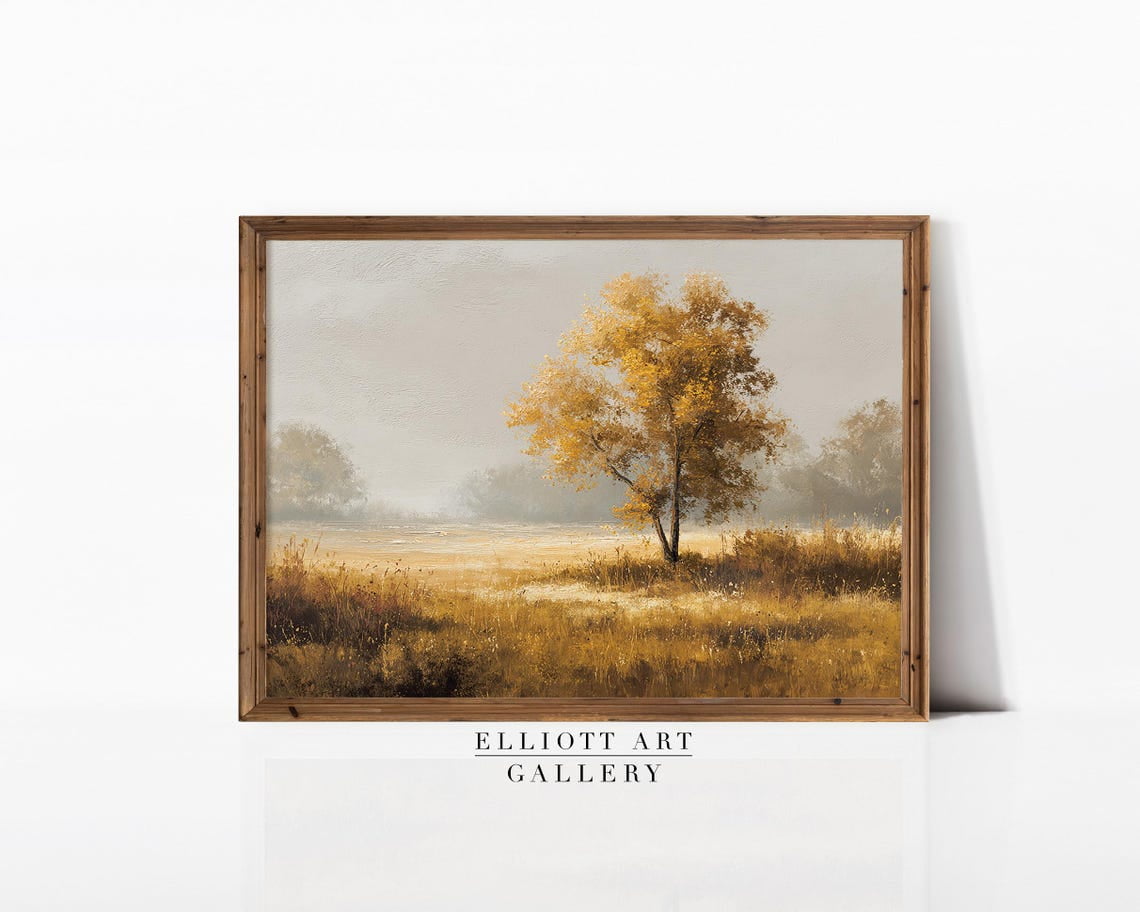 Vintage Autumn Landscape Moody Fall Print Poster Dark Autumn Decor ...