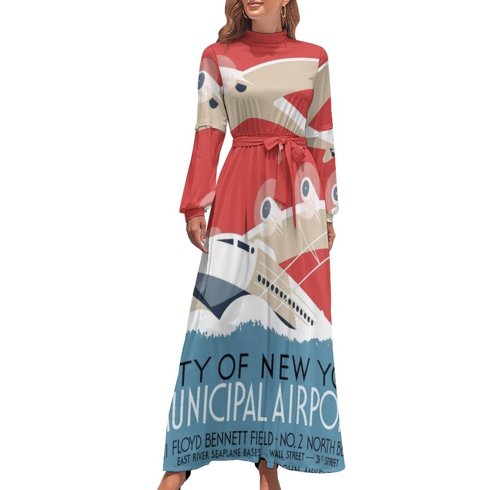 Vintage Aviation Poster 1930s Long Dress cute dress Dress vintage women ...