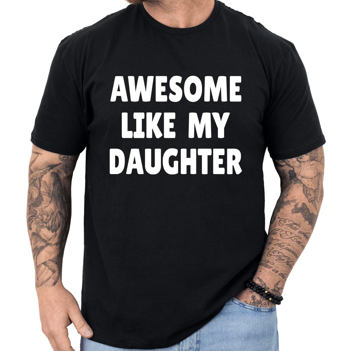 Vintage Awesome Like My Daughter T-Shirt Dad Fathers Day Gift Dad Gift ...