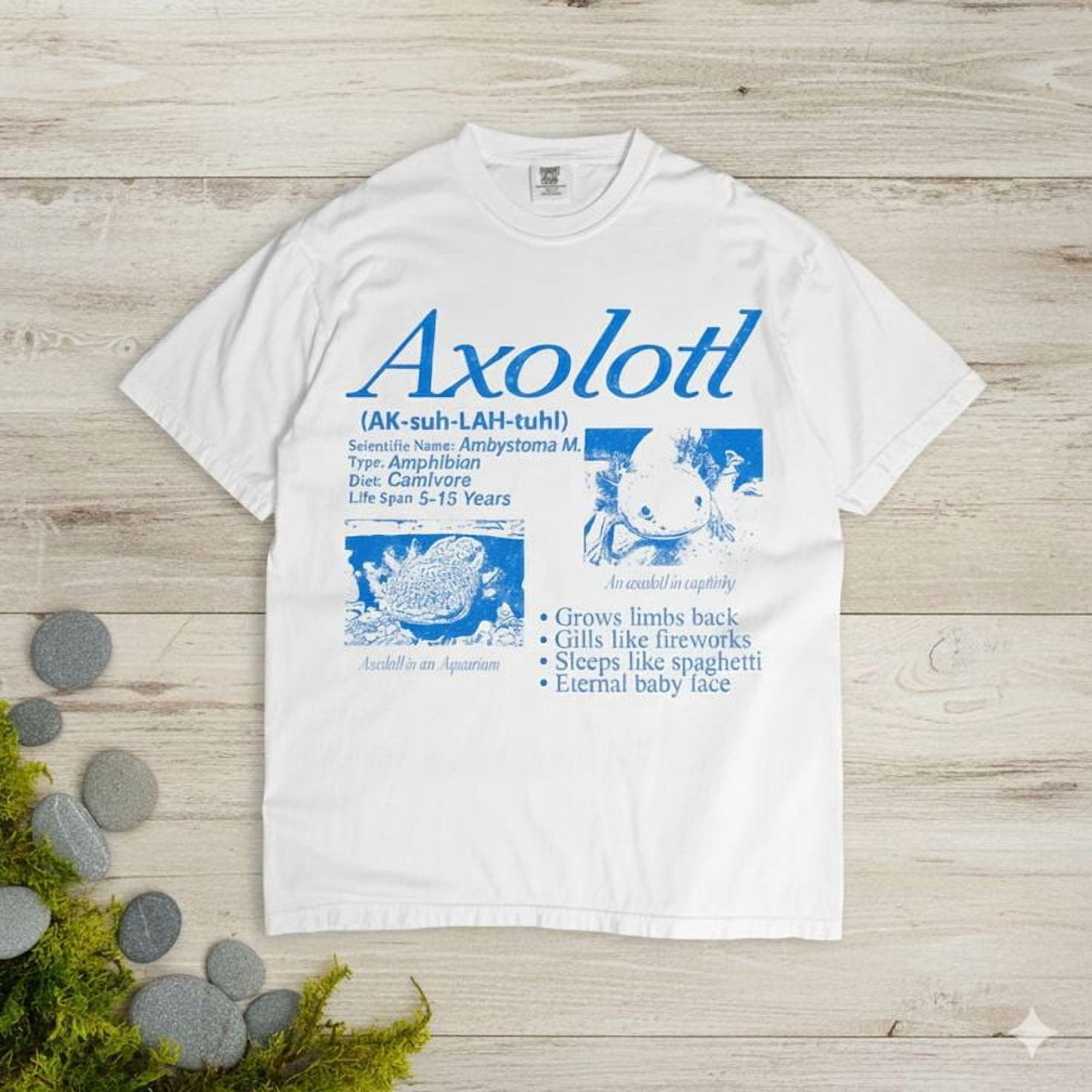 Vintage Axolotl 90s T-Shirt, Retro Amphibian Facts Tee, Nature Science ...