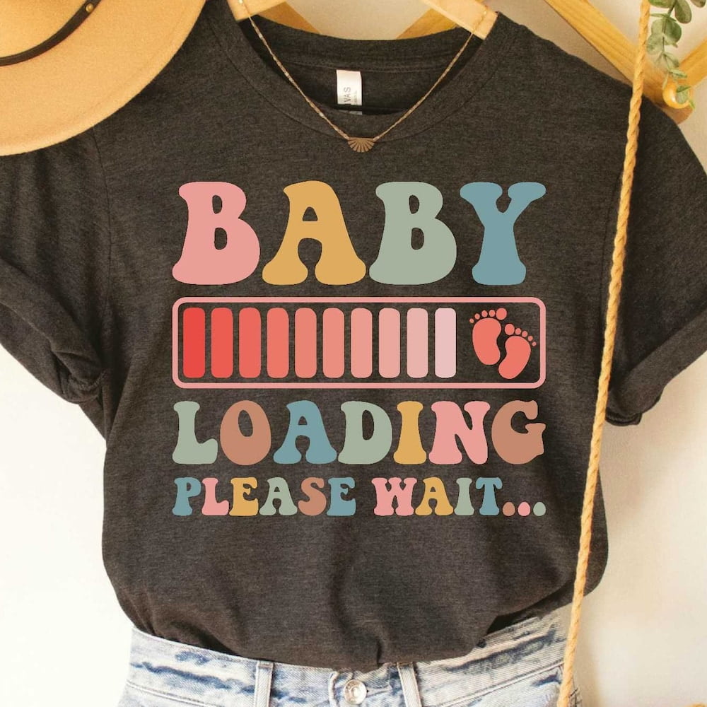 Vintage Baby Loading Please Wait Pregnancy Announcement Funny Pregnancy ...