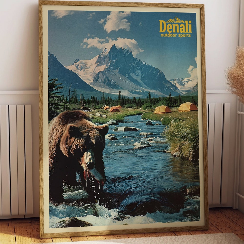 Vintage Backpacking Catalogue Poster, Retro Banff National Park ...