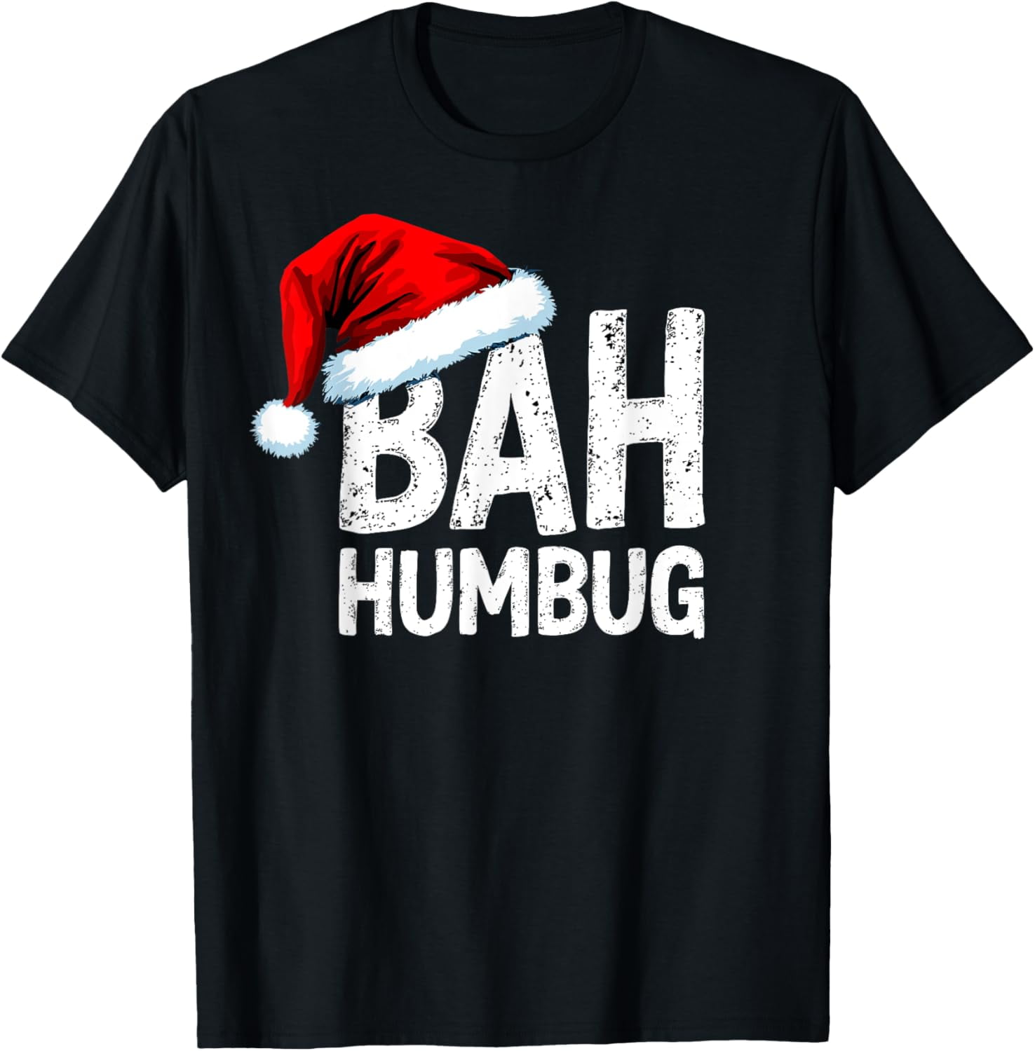 Vintage Bah Humbug Christmas Santa Funny Xmas Party Tee T-Shirt ...