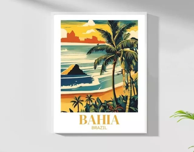 Vintage Bahia Brazil Poster, Brazil Wall Art Print, Brazil Home Decor ...