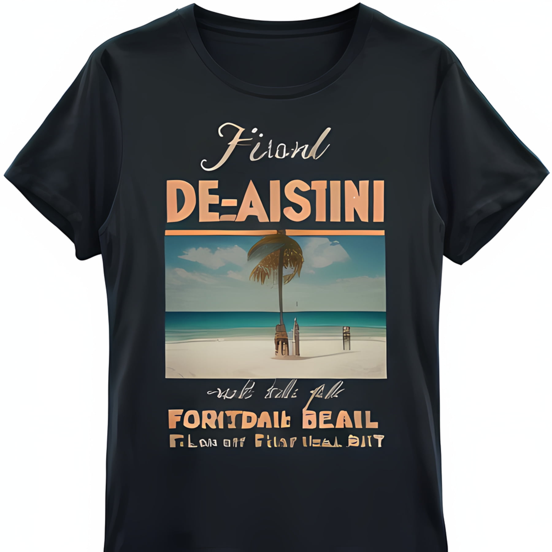 Vintage Bali Beach Scene Graphic Black T-Shirt Retro Design with ...