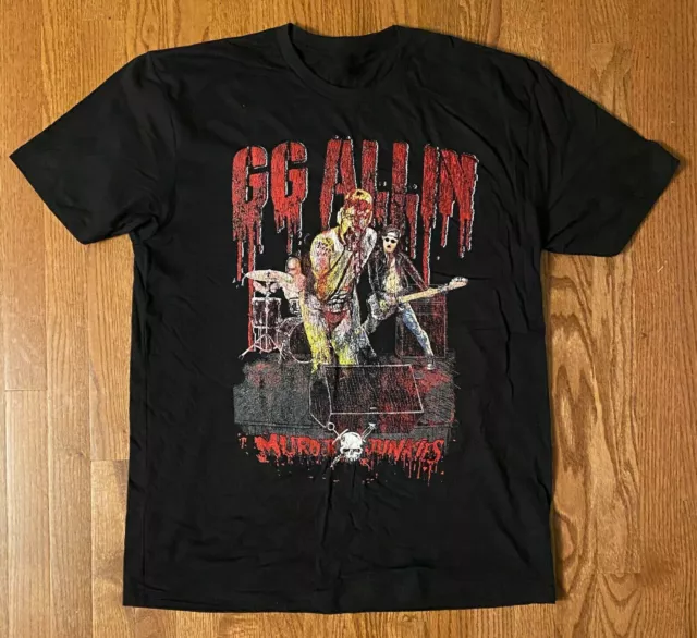 Vintage Band With GG Allin T-Shirt Short Sleeve Black Unisex S-2345XL ...