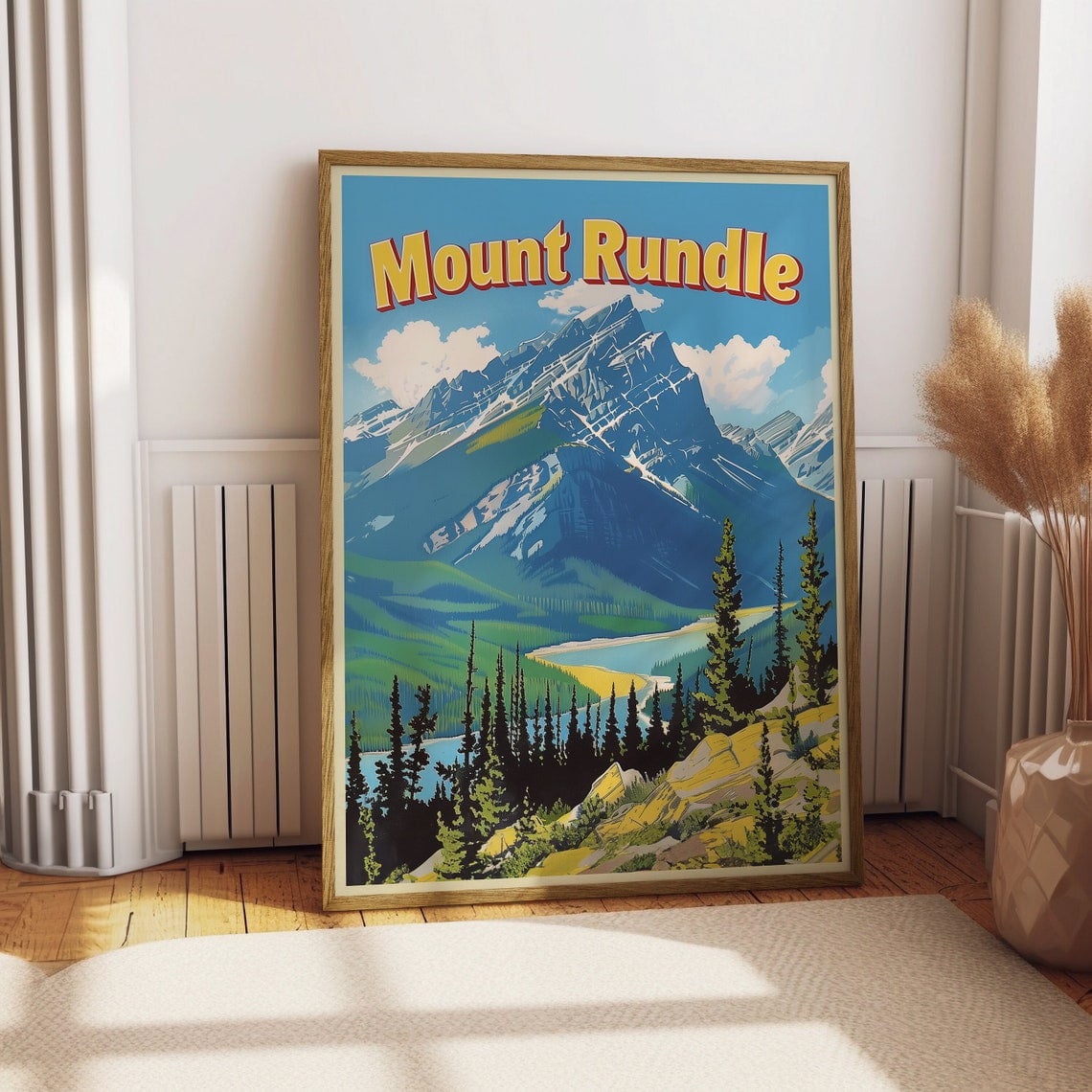 Vintage Banff Travel Poster Mount Rundle Alberta Canada Retro Print ...
