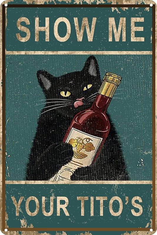 Vintage Bar Decor Black Cat Metal Sign 8x12 Inch Man Cave Sign Black ...