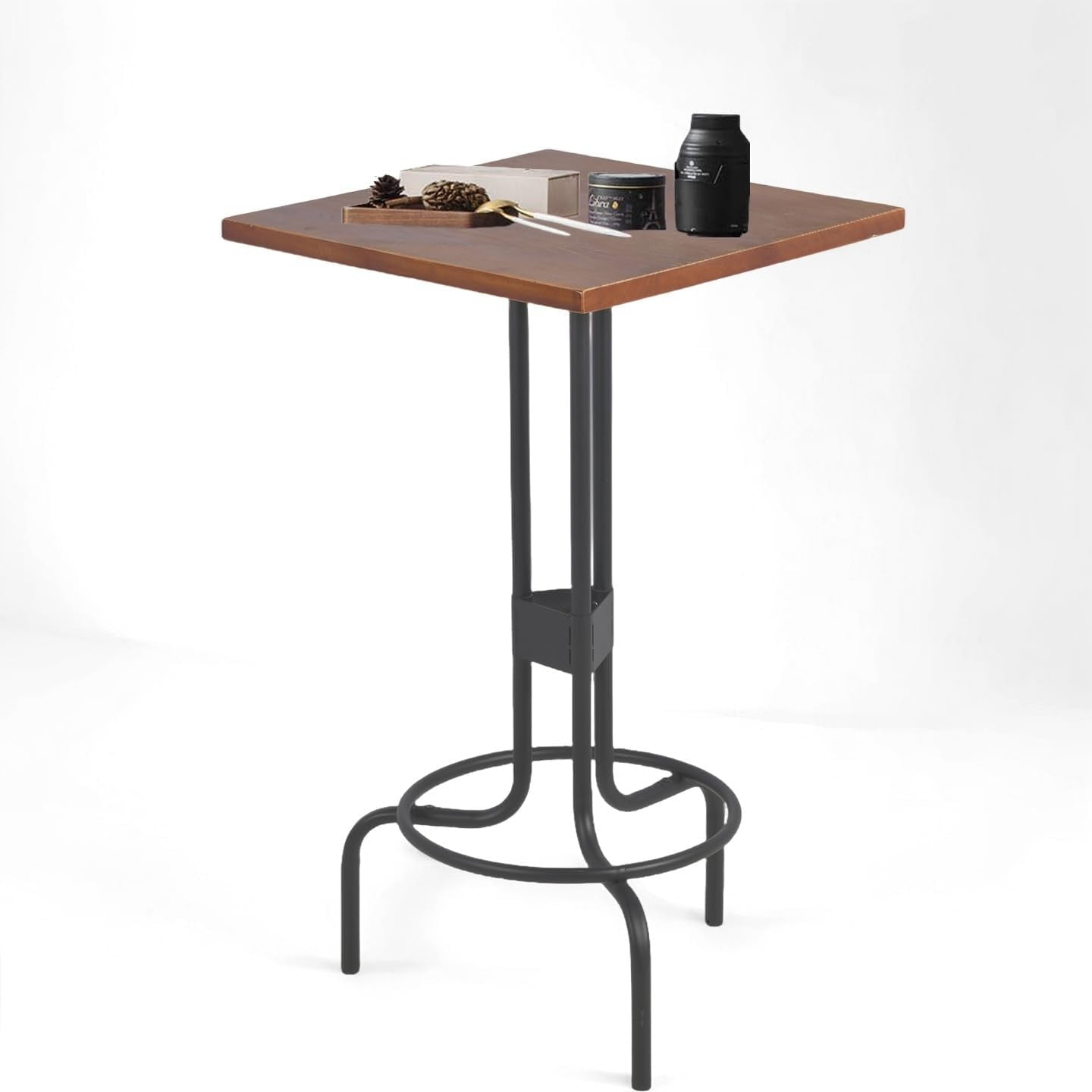 Vintage Bar Table 41.3inch Height Industrial Square Bistro Table Rustic ...