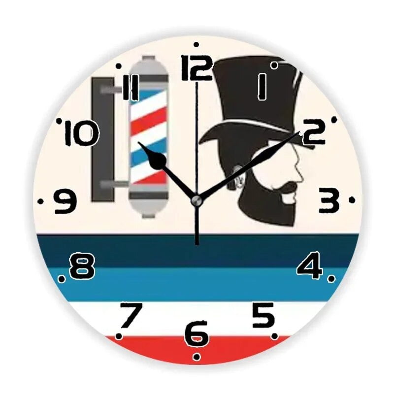 Vintage Barber Pole Decorative Wall Watch for Barber Shop Haircut ...
