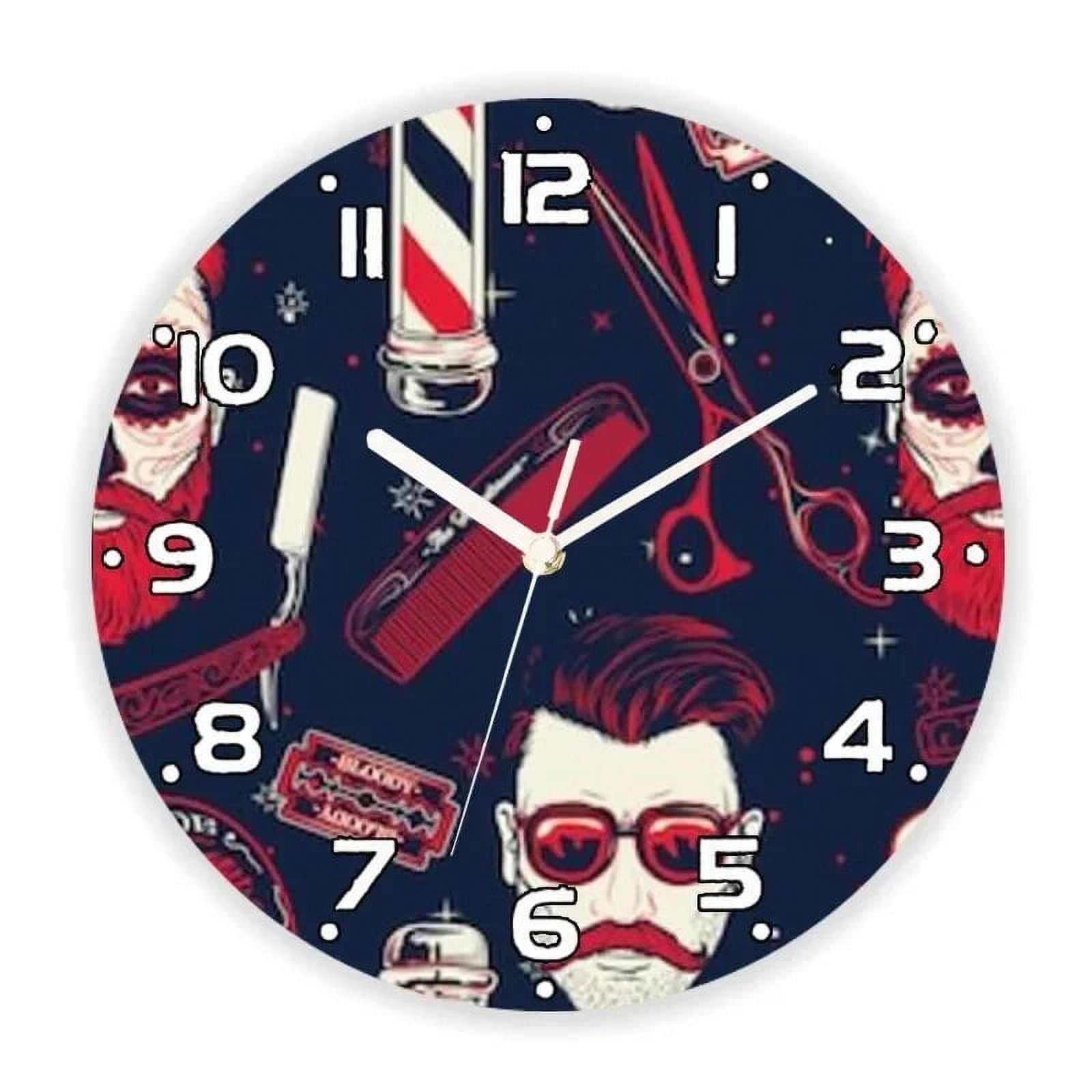 Vintage Barber Pole Decorative Wall Watch for Barber Shop Haircut ...