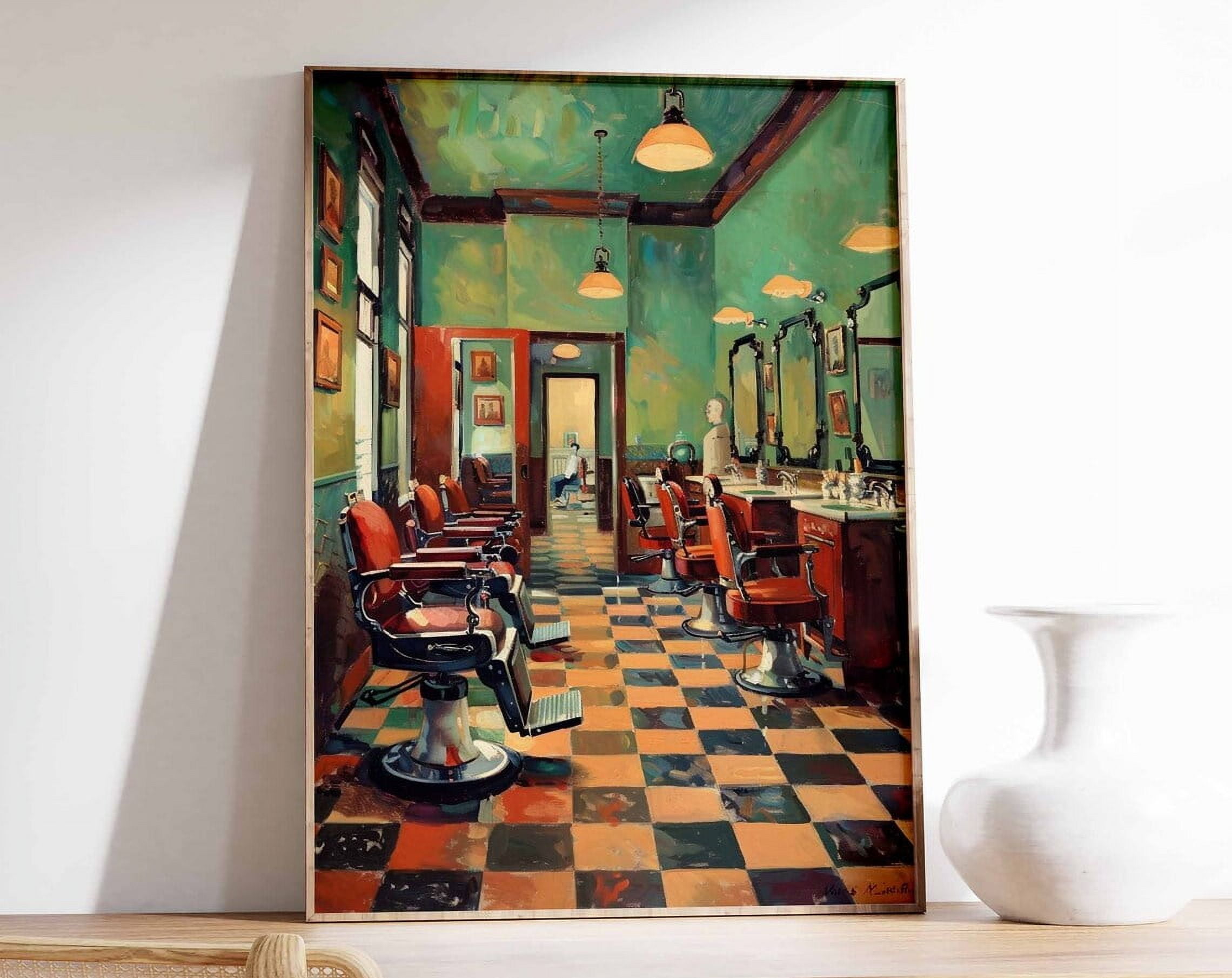 Vintage Barbershop Poster, Retro Barber Wall Art, Hairdressing Print ...