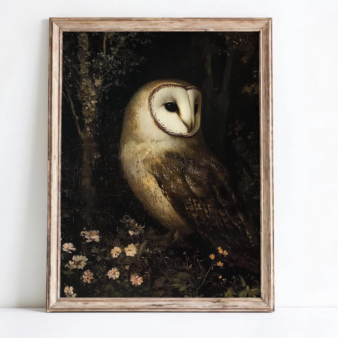 Vintage Barn Owl Art Print, Dark Academia Animal Wall Art, Moody ...