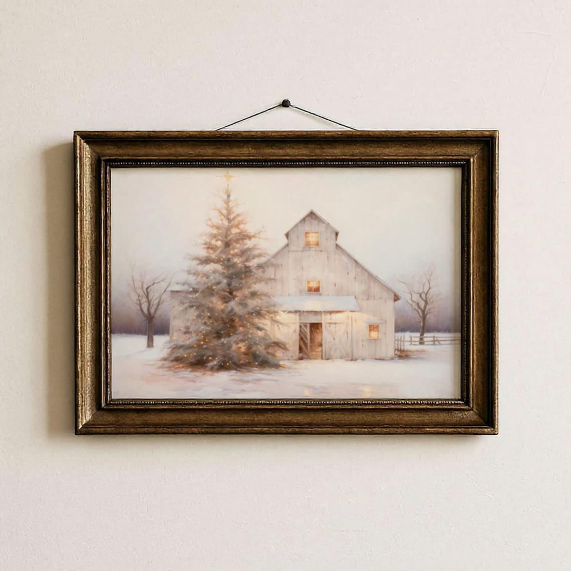 Vintage Barn Poster - Rusticdecor - Winter Wall Art - Farmhouse ...