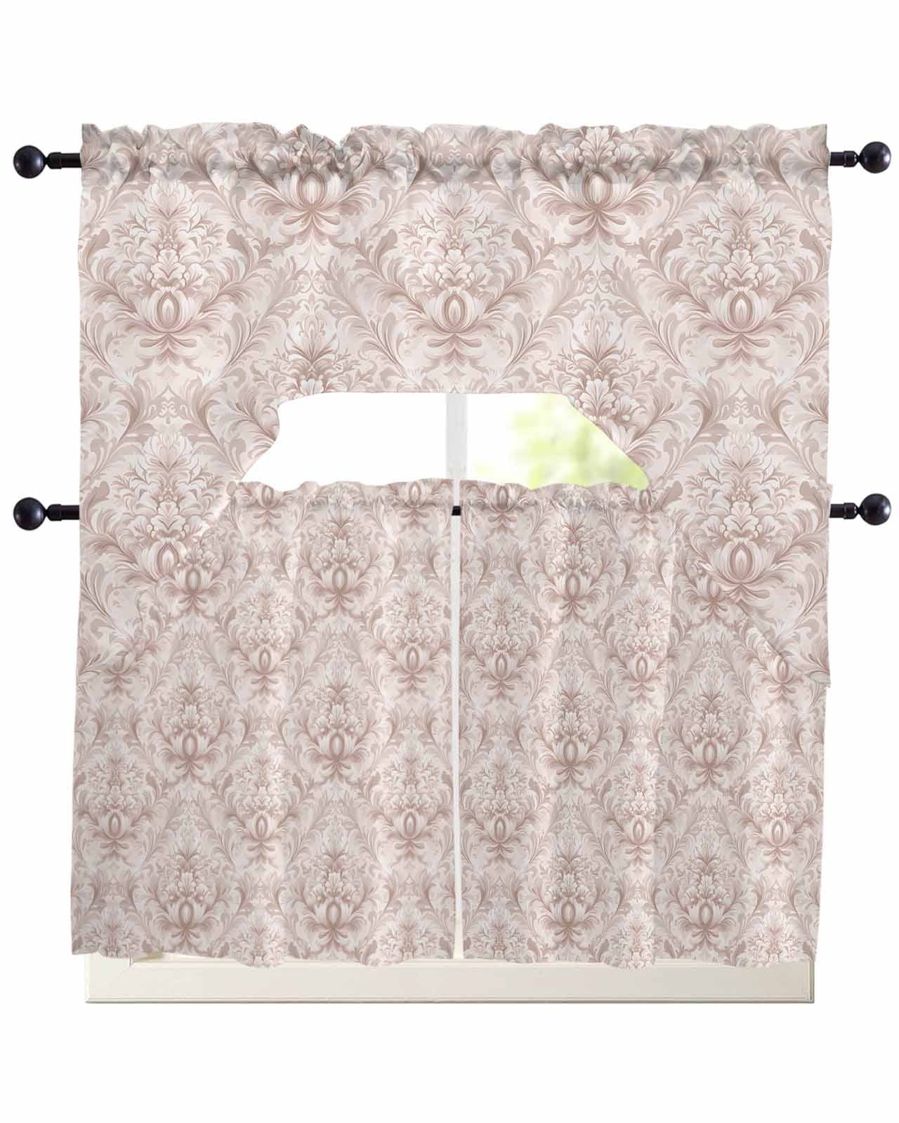 Vintage Baroque Kitchen Curtains Swag Valance and Tier Curtains Set 36 ...