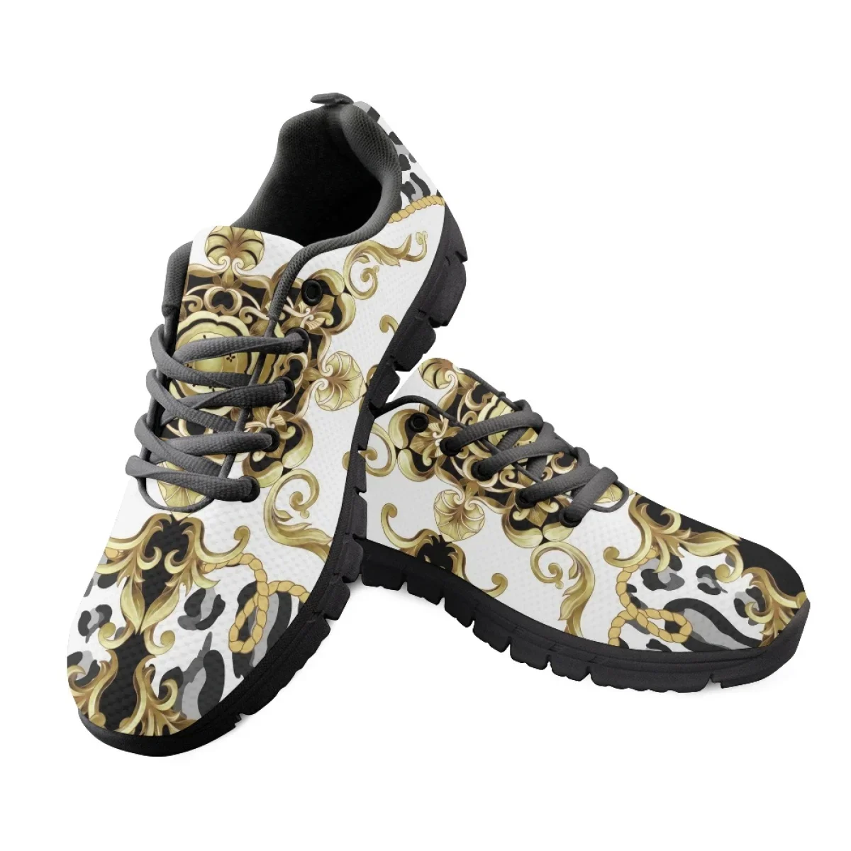 Vintage Baroque Print Womne's Flat Shoes Spring Summer Comfort Running ...