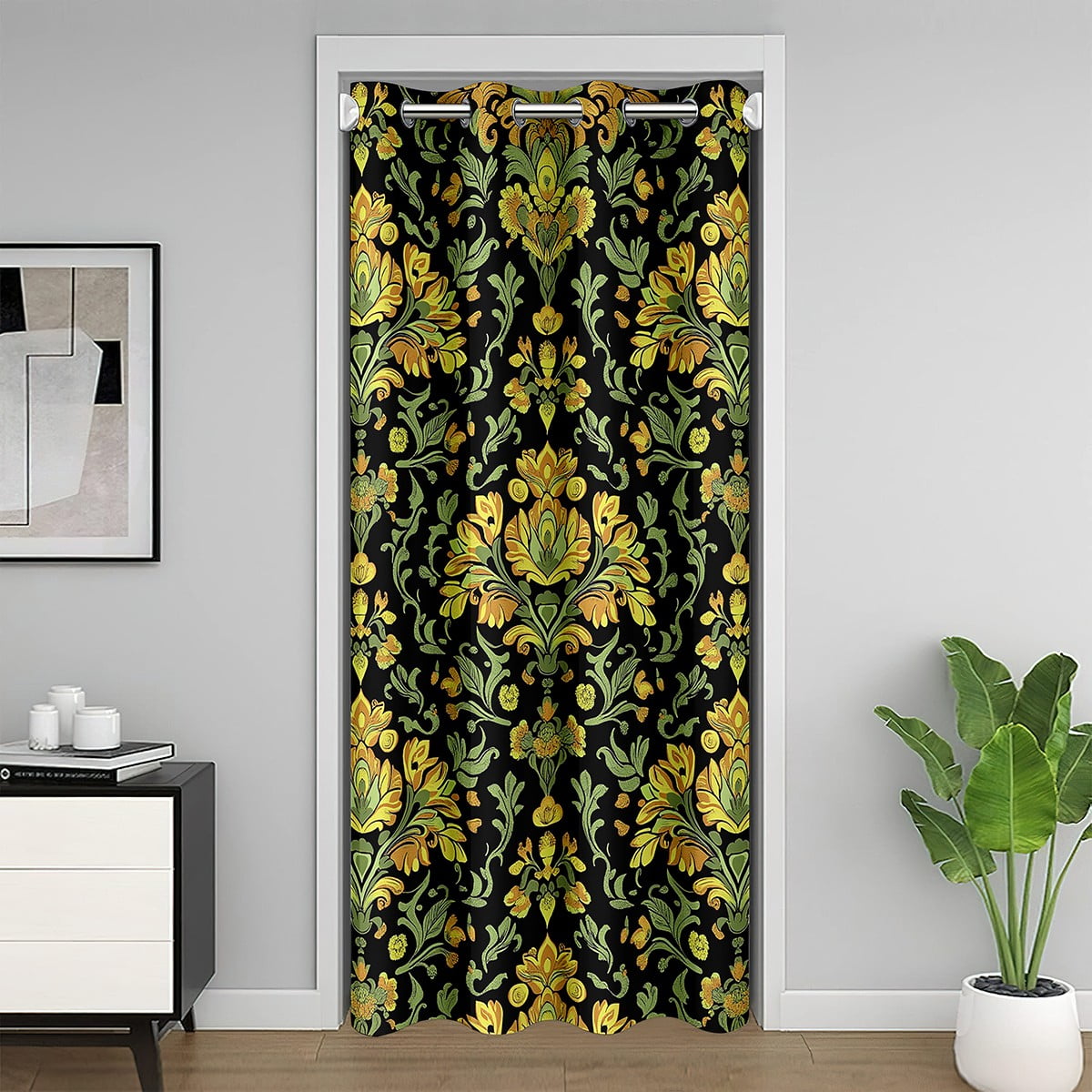 Vintage Baroque Room Divider Curtain,Psychedelic Flower Door Curtain ...