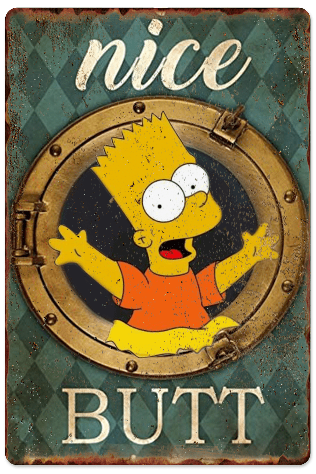 Vintage Bart Simpson Metal Plaque Poster Funny Simpsons Bathroom Decor ...