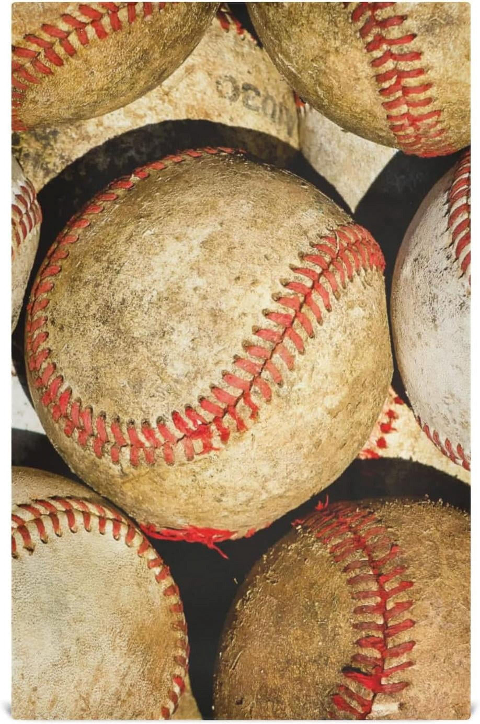 Vintage Baseball Leather Balls Kitchen Dish Towels Set of 1, Washable ...