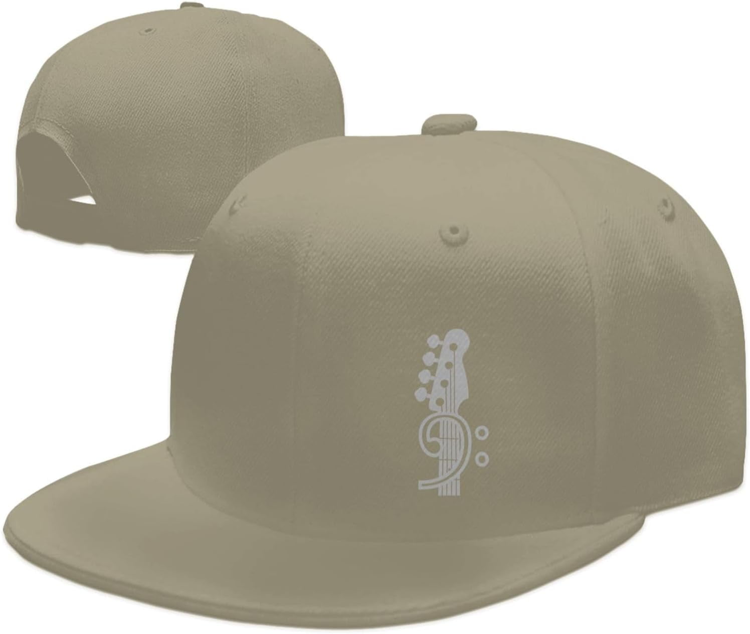 Vintage Bass Clef Bass Guitar Hat Flat Brim Bill Hats Funny Mems Black ...