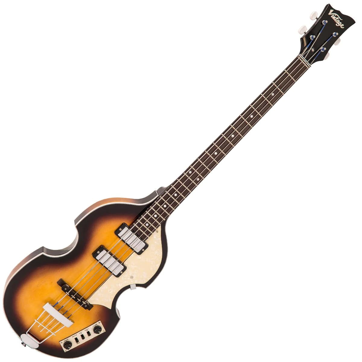 Vintage Bass VVB4SB 'Violin' Bass w/Hard Case, Antique Sunburst ...