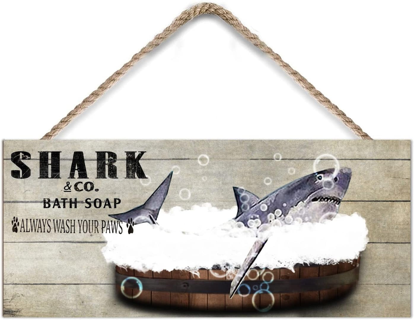 Vintage Bath Soap Shark Wooden Hanging Sign Bathtub Animal Wall Art ...