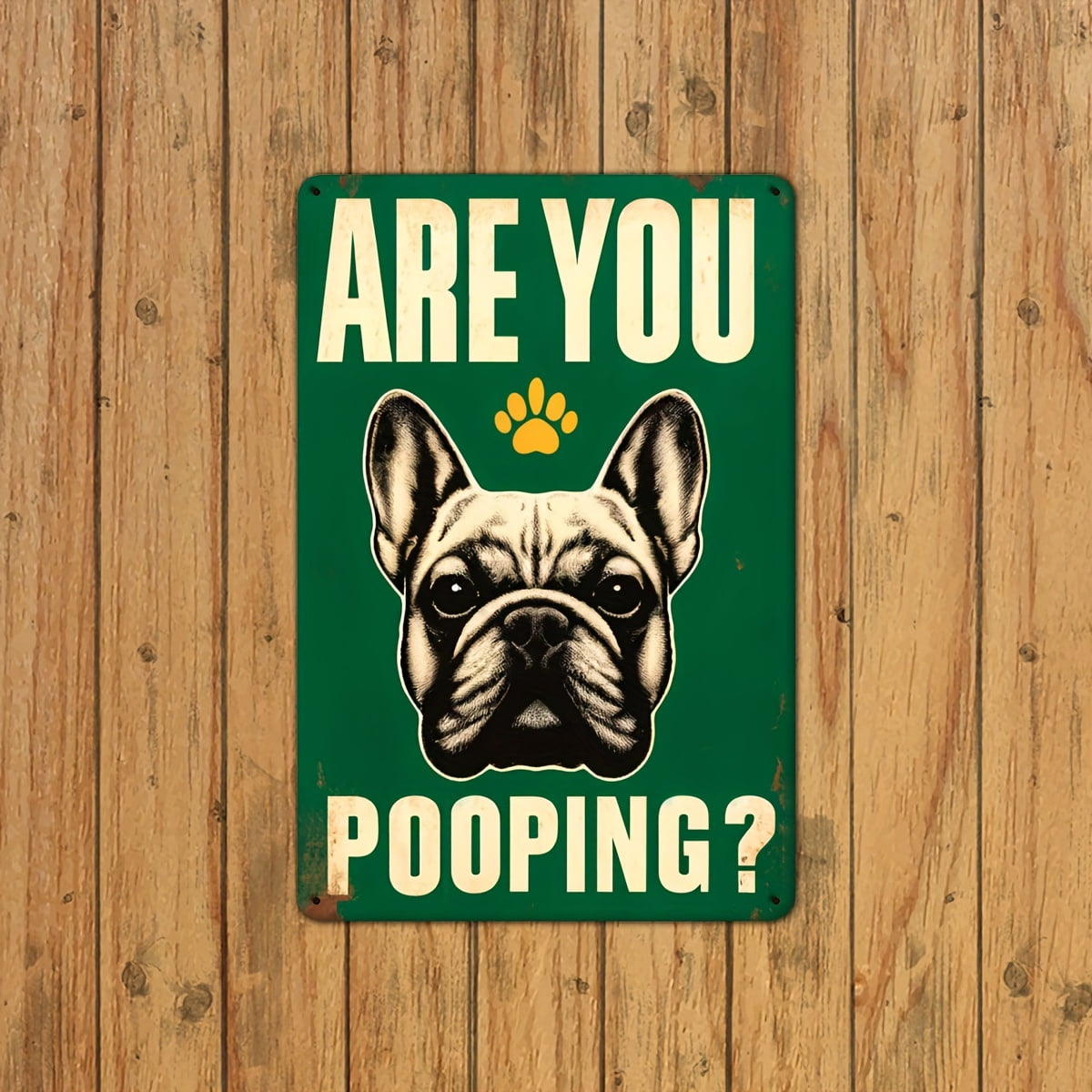 Vintage Bathroom Signs Are You Pooping Metal Tin Sign - Retro French ...