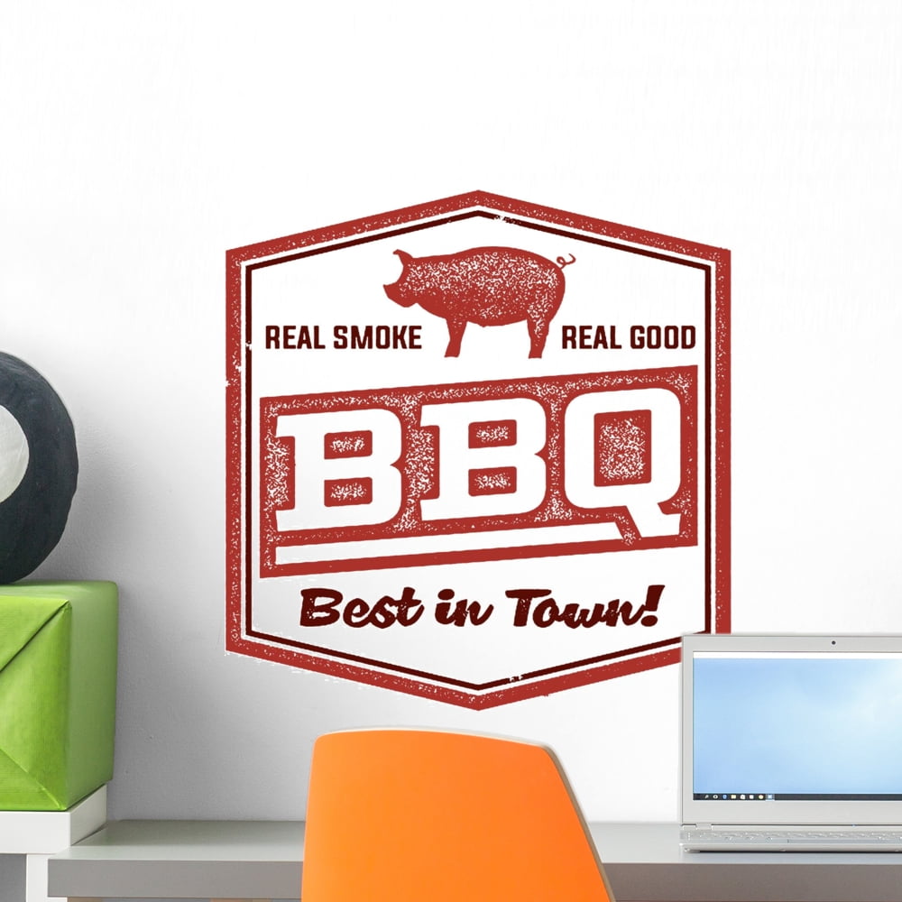 Vintage Bbq Restaurant Sign Wall Mural Decal Sticker, Wallmonkeys Peel ...
