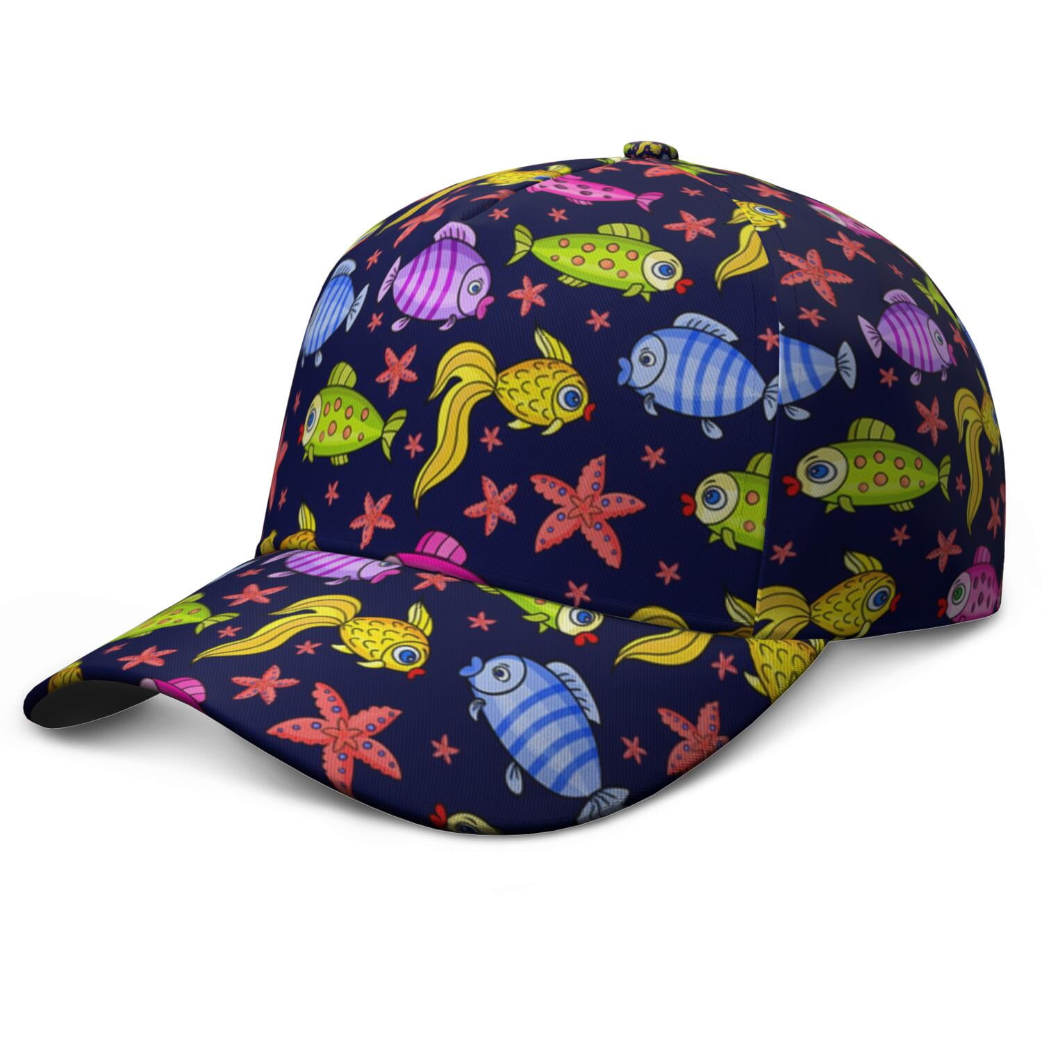 Vintage Beach Baseball Cap – Starfish Seashell Coral Print Hat with ...