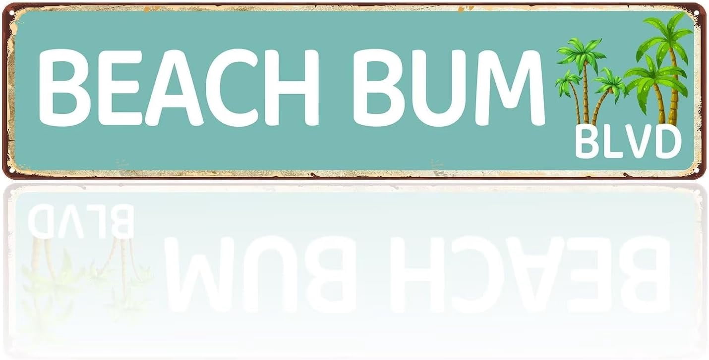 Vintage Beach Bum Blvd Signs Decor for Bedroom Bathroom - Surfboard ...