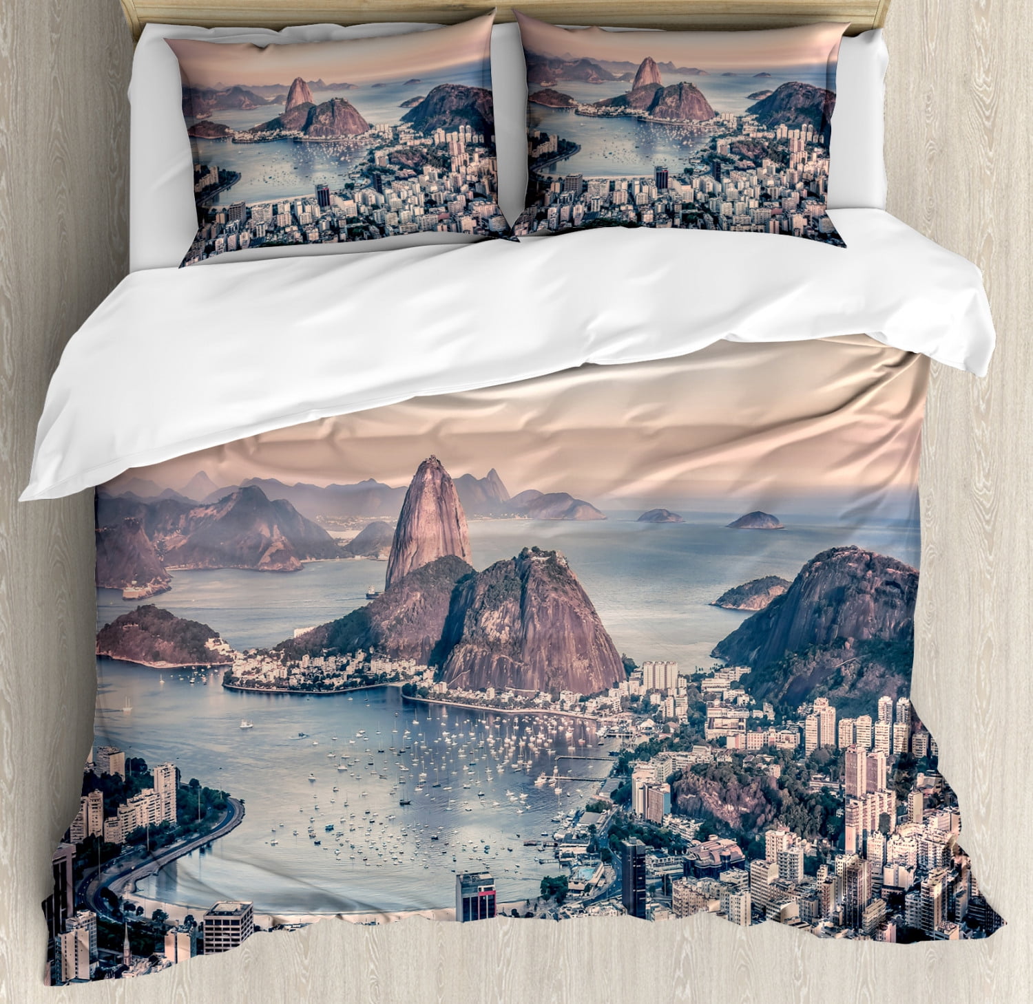 Vintage Beach Duvet Cover Set Queen Size, Photo Rio De Janeiro ...