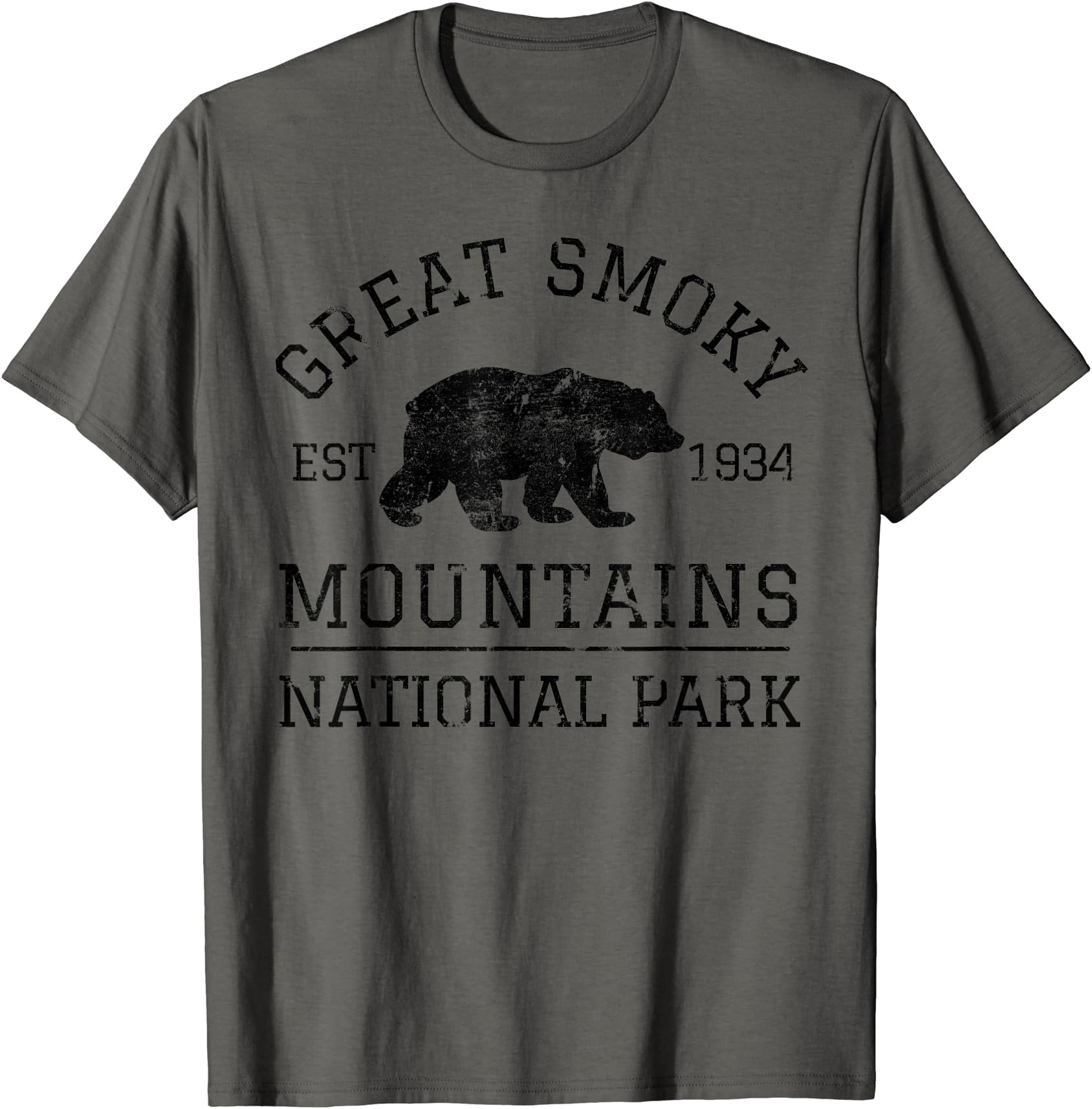 Vintage Bear Silhouette Great Smoky Mountains National Park T-Shirt for ...