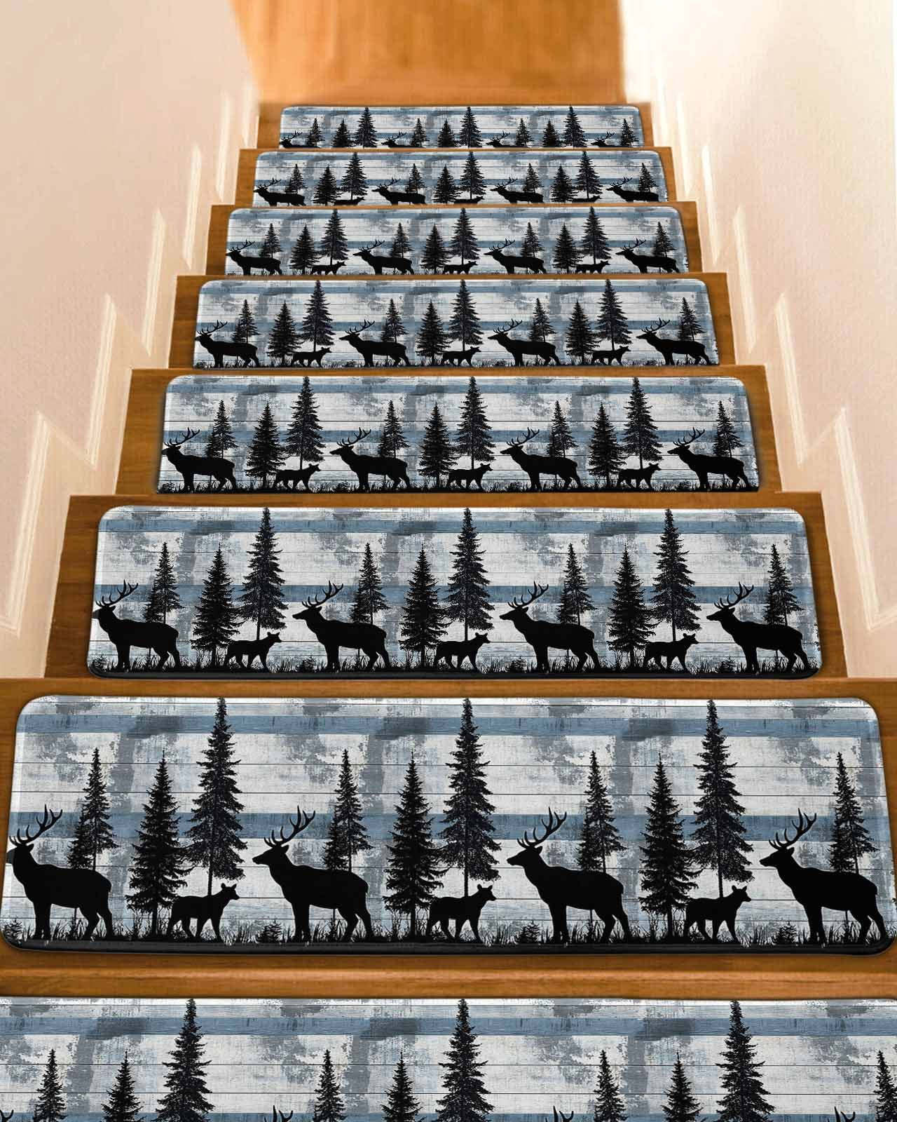 Vintage Bear Stair Treads for Wooden Steps Indoor Runner Rug Carpet ...