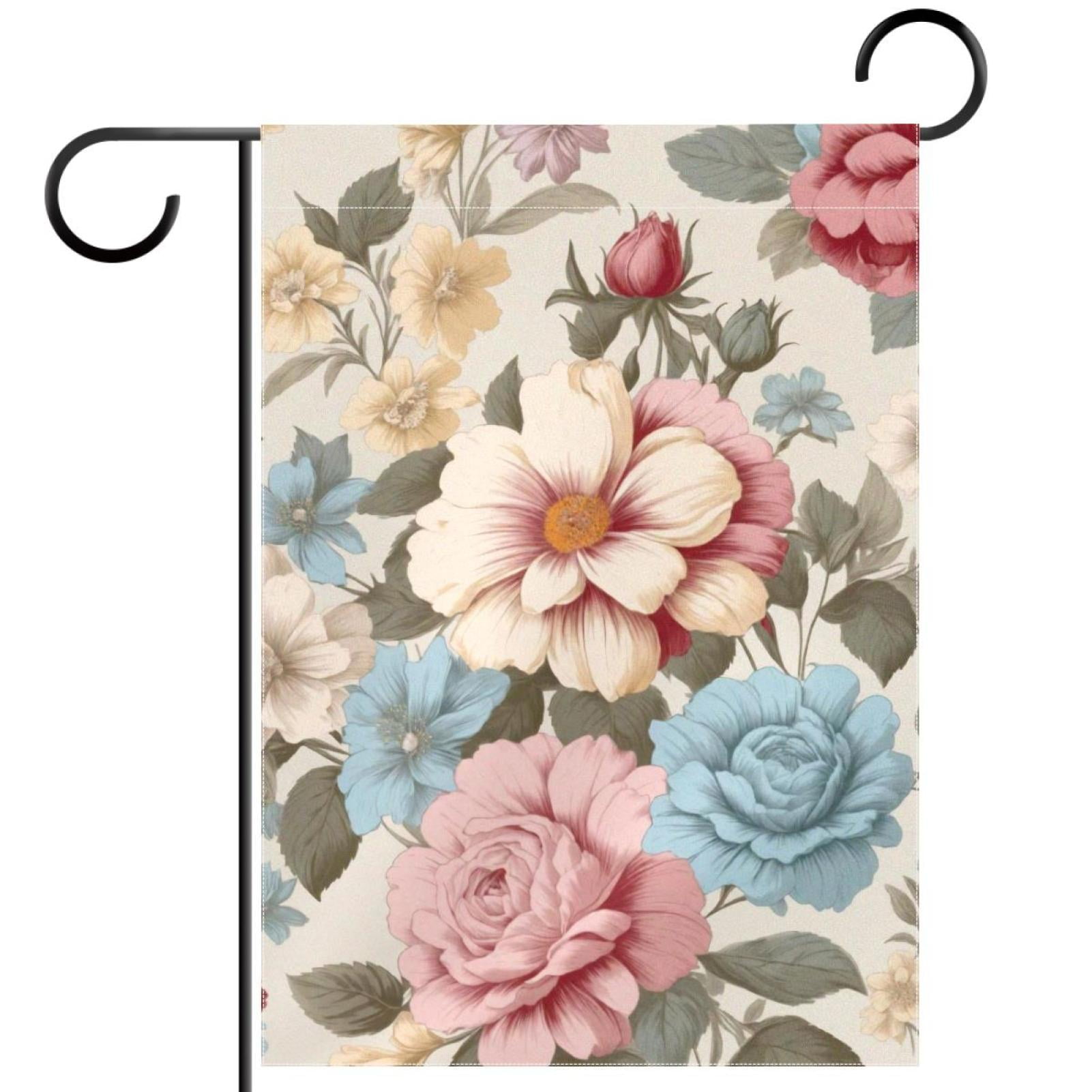 Vintage Beautiful Seamless Floral Pattern Decorative Garden Flag for ...