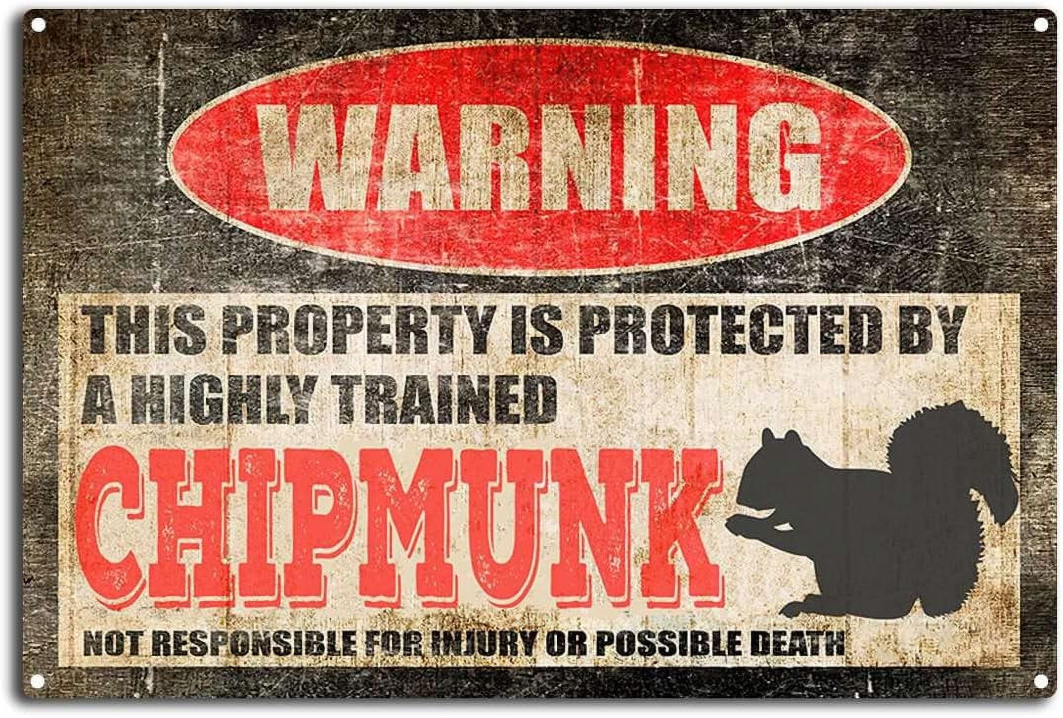 Vintage Beaver Tin Sign,Warning This Property is Protected by a Highly ...