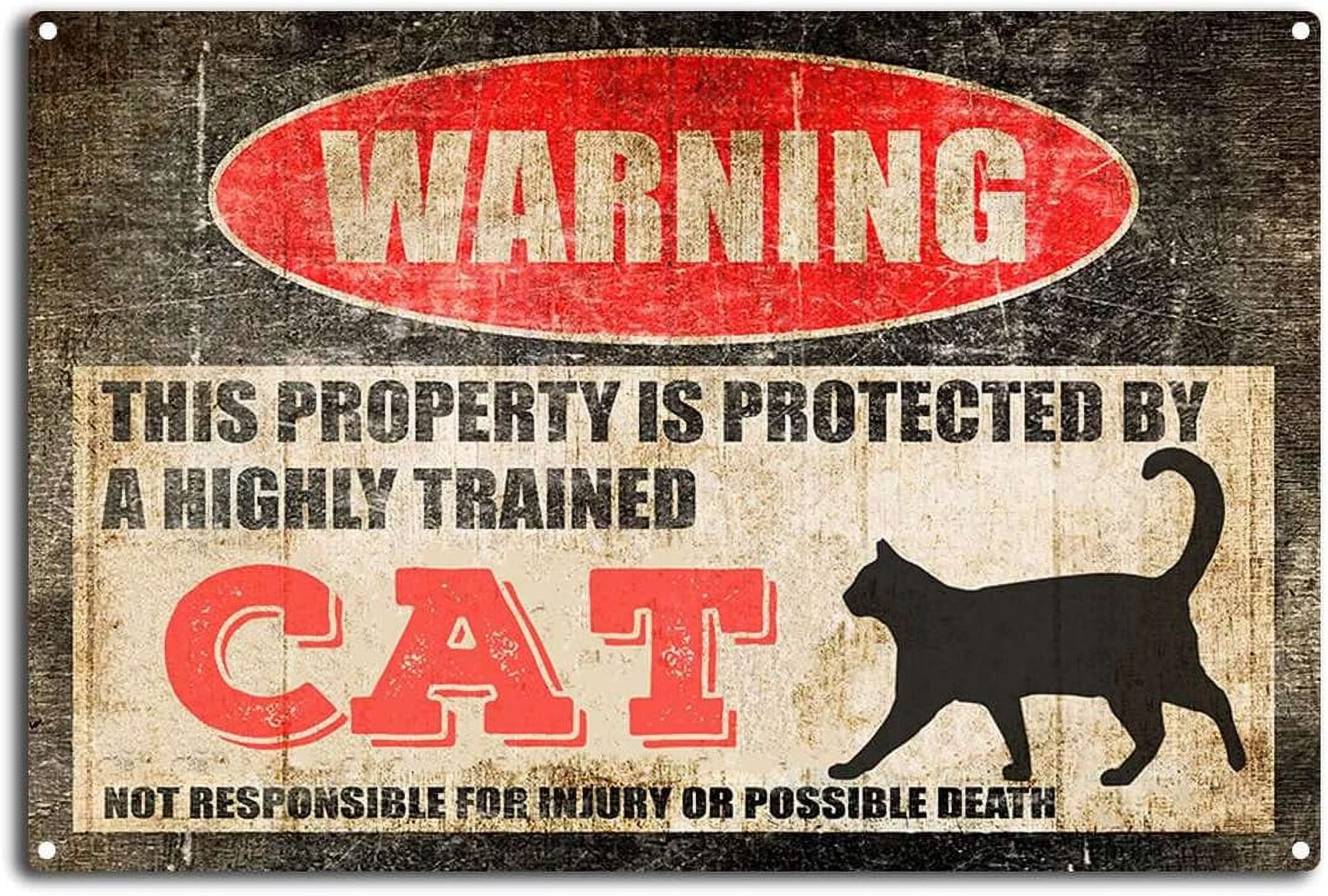 Vintage Beaver Tin Sign,Warning This Property is Protected by a Highly ...