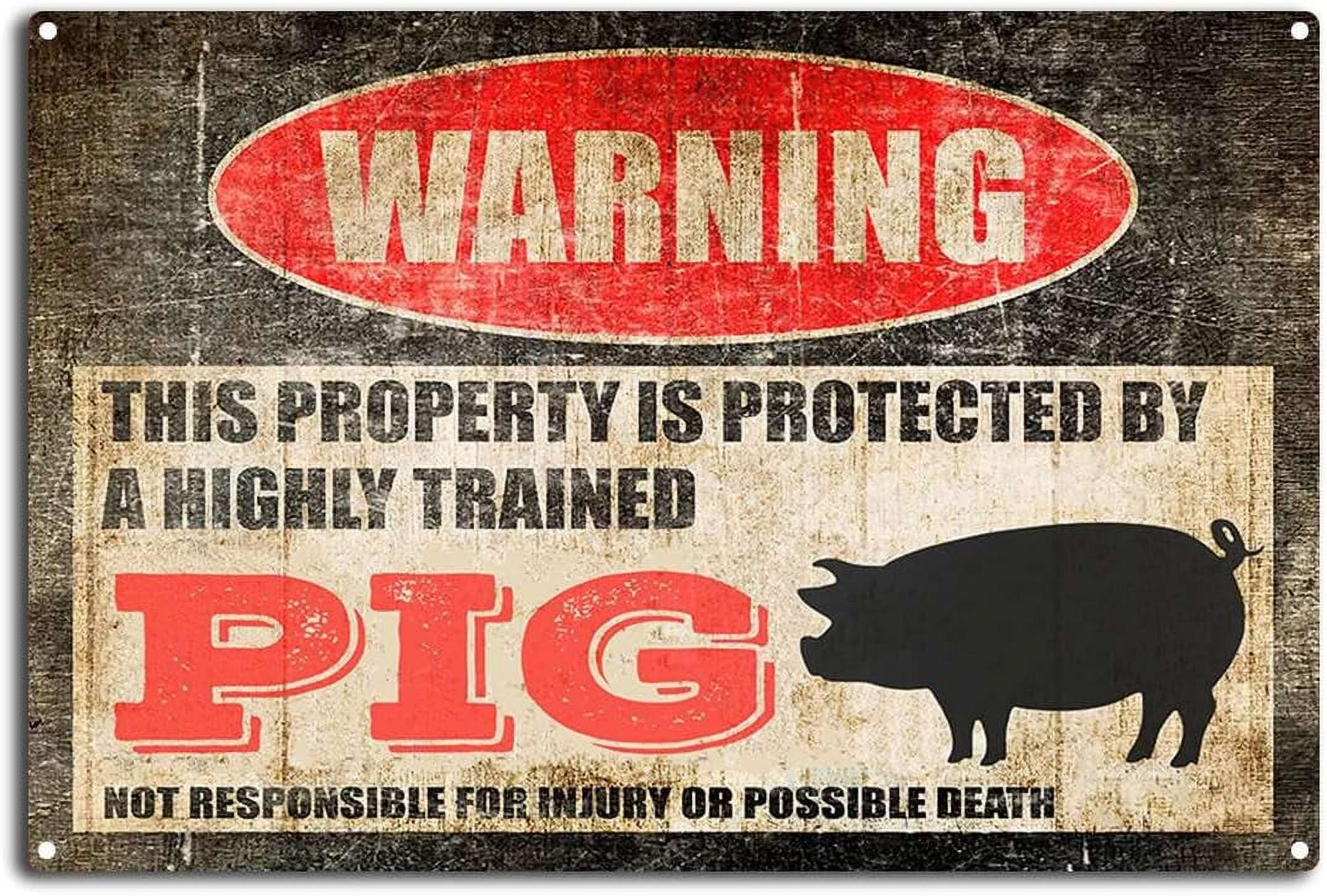 Vintage Beaver Tin Sign,Warning This Property is Protected by a Highly ...