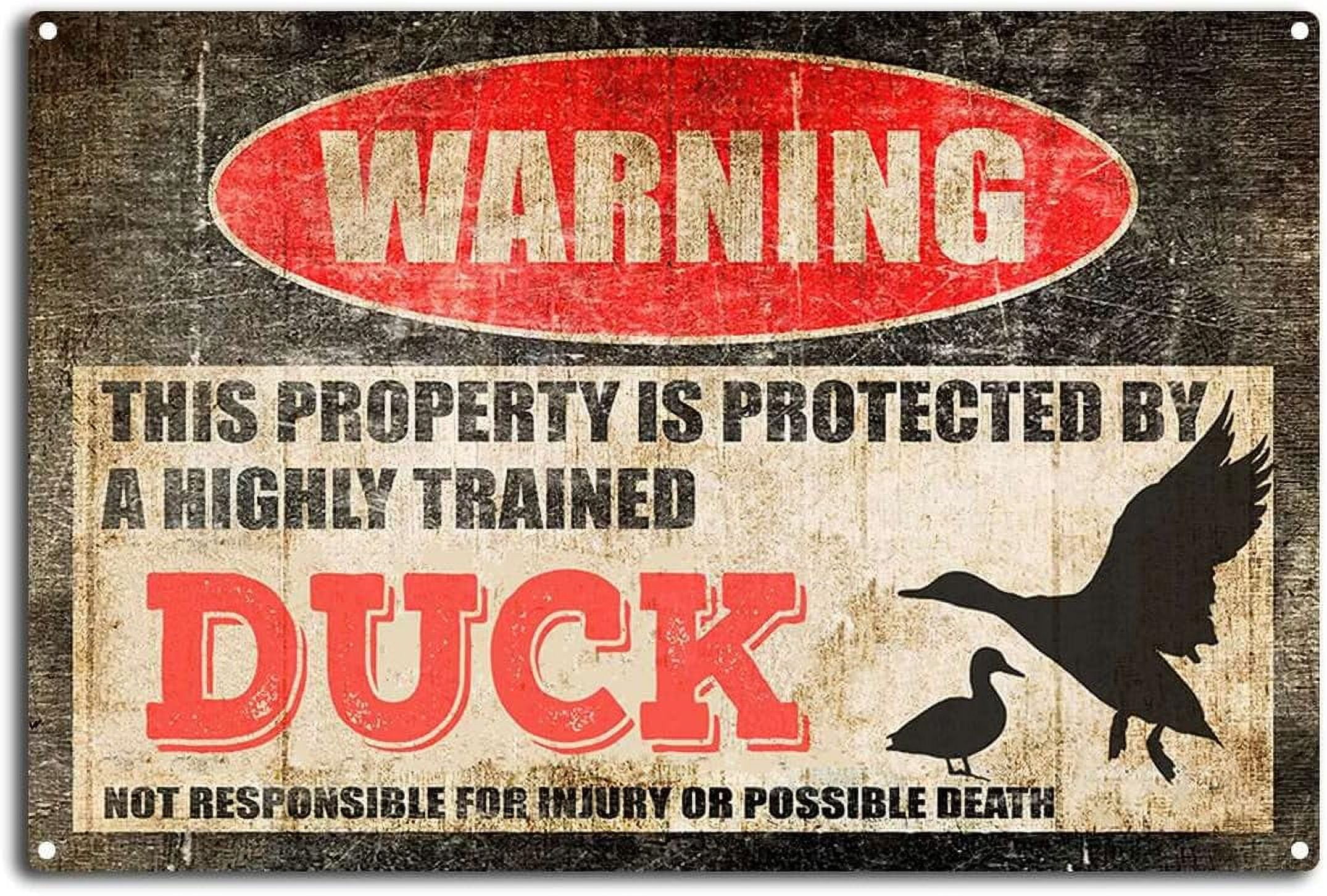 Vintage Beaver Tin Sign,Warning This Property is Protected by a Highly ...