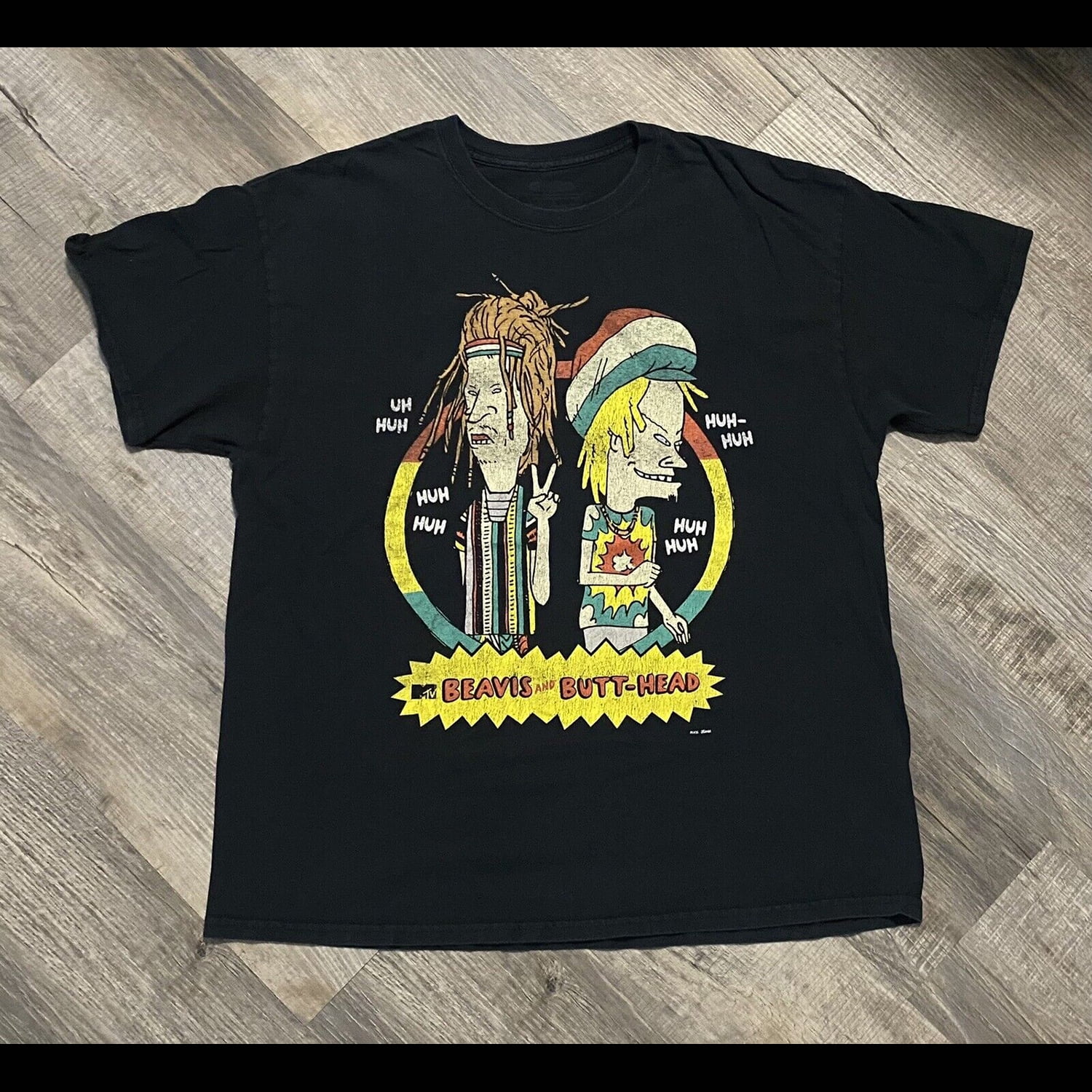 Vintage Beavis and Butt Head MTV Black Shirt Jamaica Rasta Dreads Peace ...